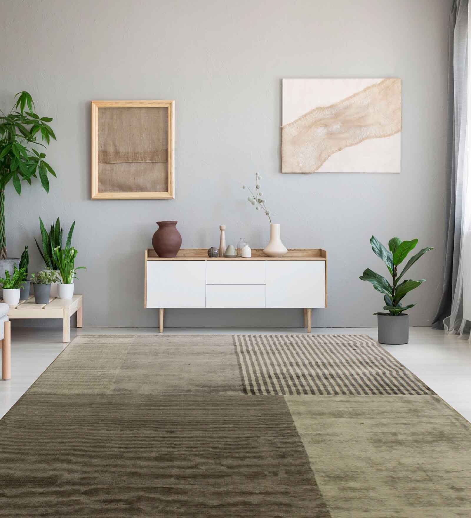 Buy olive Green Viscose Abstract Hand Woven Carpet at 37% OFF by Ambadi ...