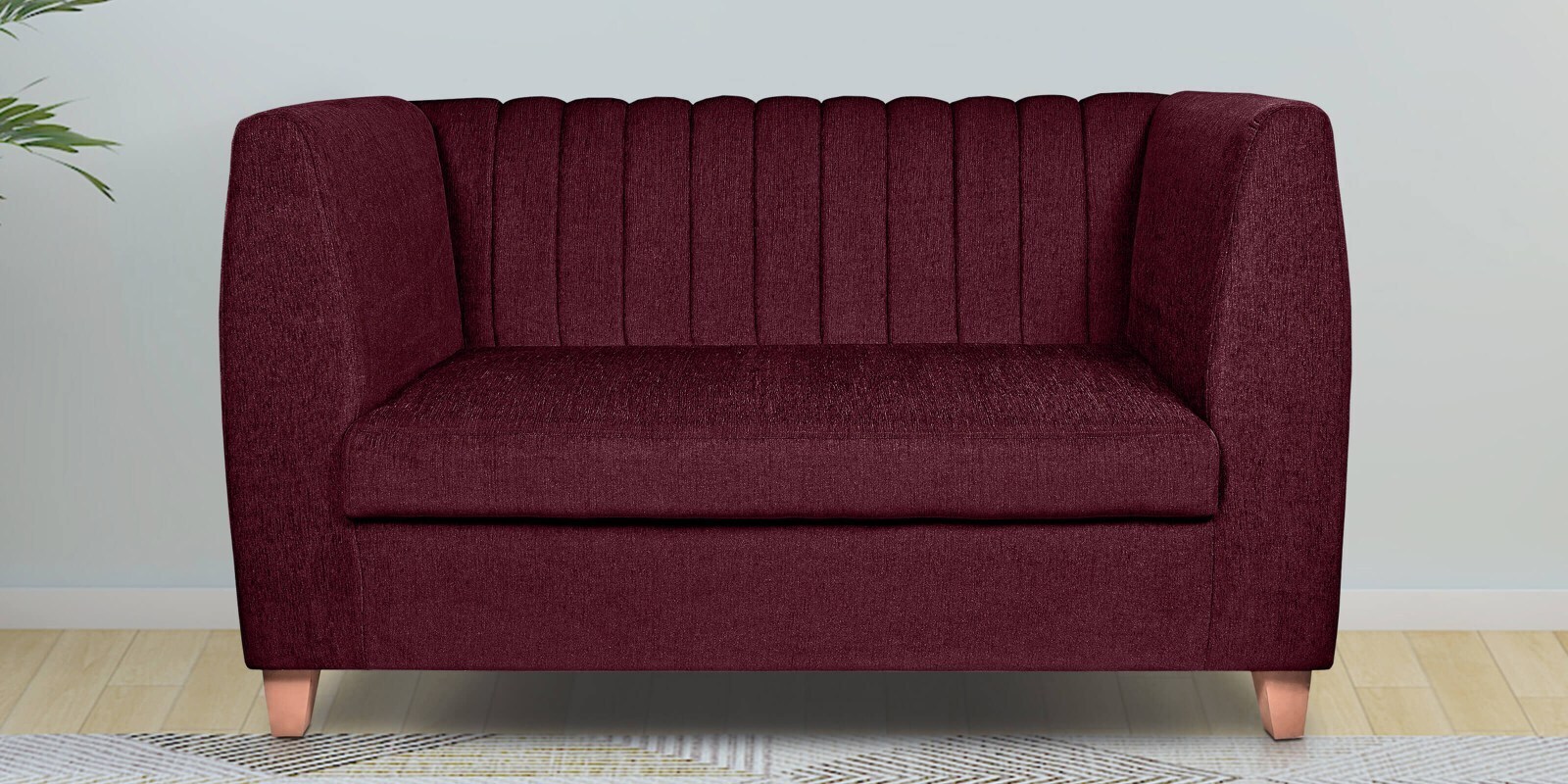 Buy Olibia Fabric 2 Seater Sofa In Crimson Maroon Colour at 48% OFF by ...