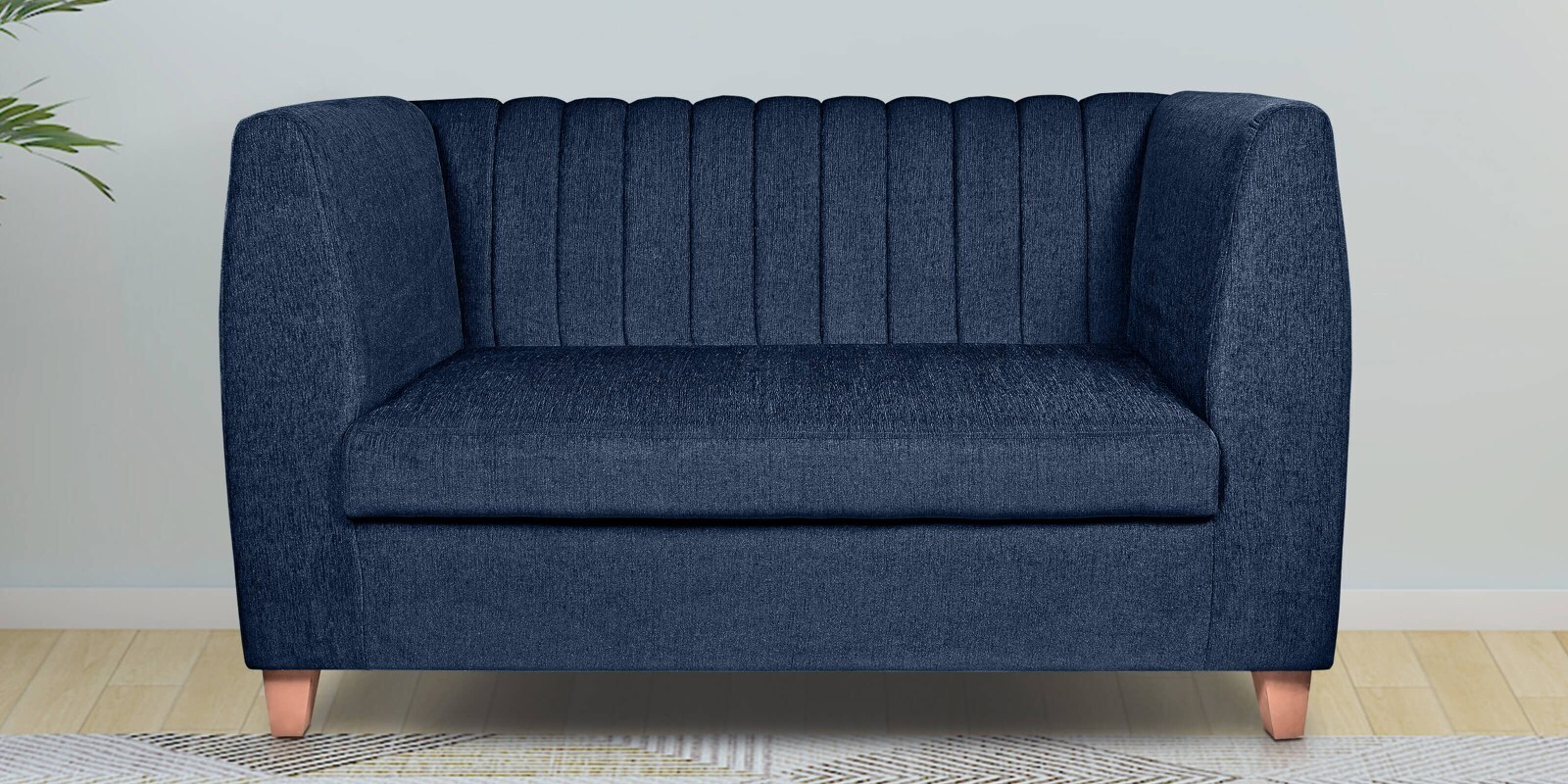 Buy Olibia Fabric 2 Seater Sofa In Navy Blue Colour at 48% OFF by ...