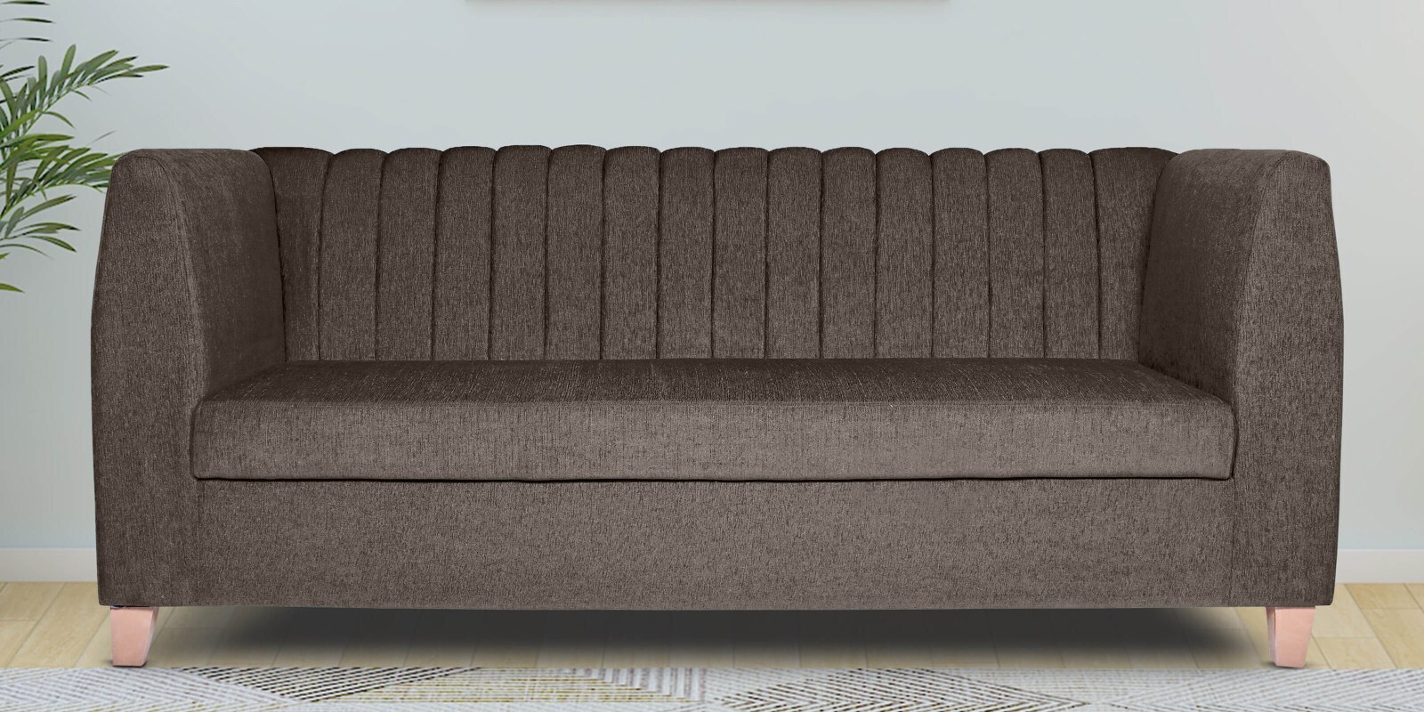 Buy Olibia Fabric 3 Seater Sofa In Charcoal Grey Colour at 52% OFF by ...