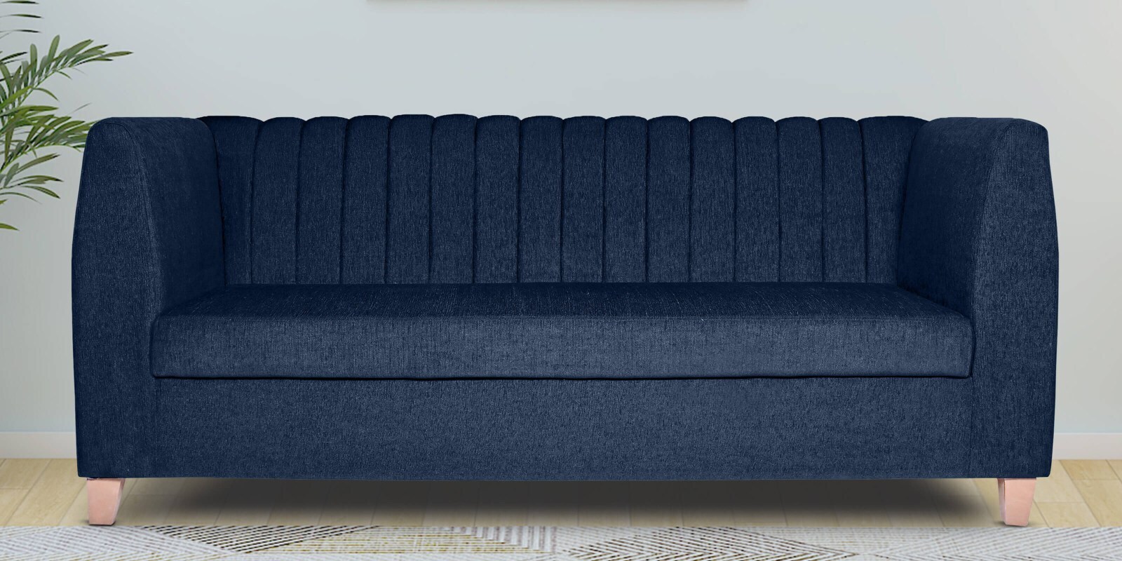 Buy Olibia Fabric 3 Seater Sofa In Navy Blue Colour at 52% OFF by Indianoak | Pepperfry