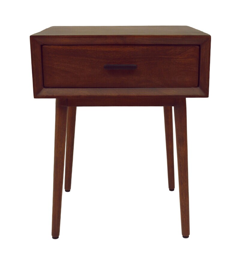 Buy Old World End Table In Dark Brown Colour By Ellementry Online - Mid ...