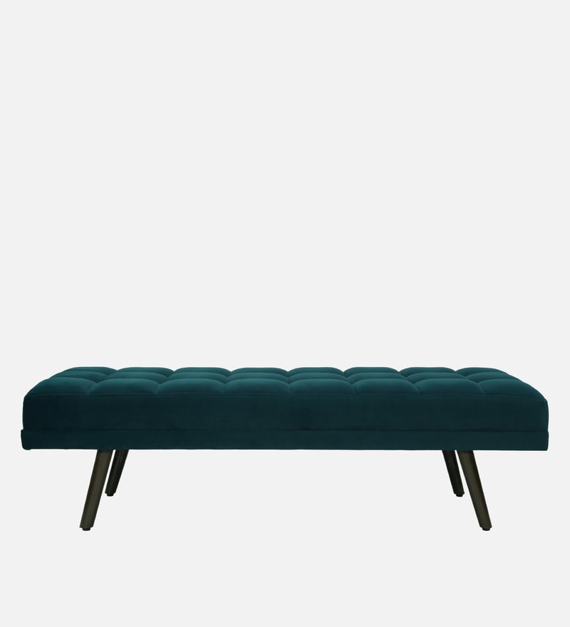 Buy Olympia Velvet Bench in Teal Blue Colour by Vittoria Online ...