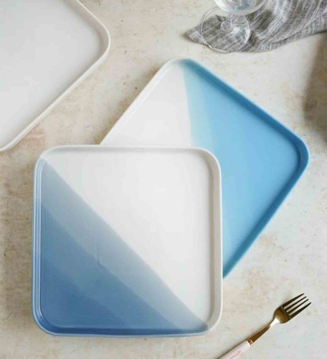 Buy Ombre Square 9.9 Inch Ceramic Dinner Plate by Nestasia at 54% OFF ...