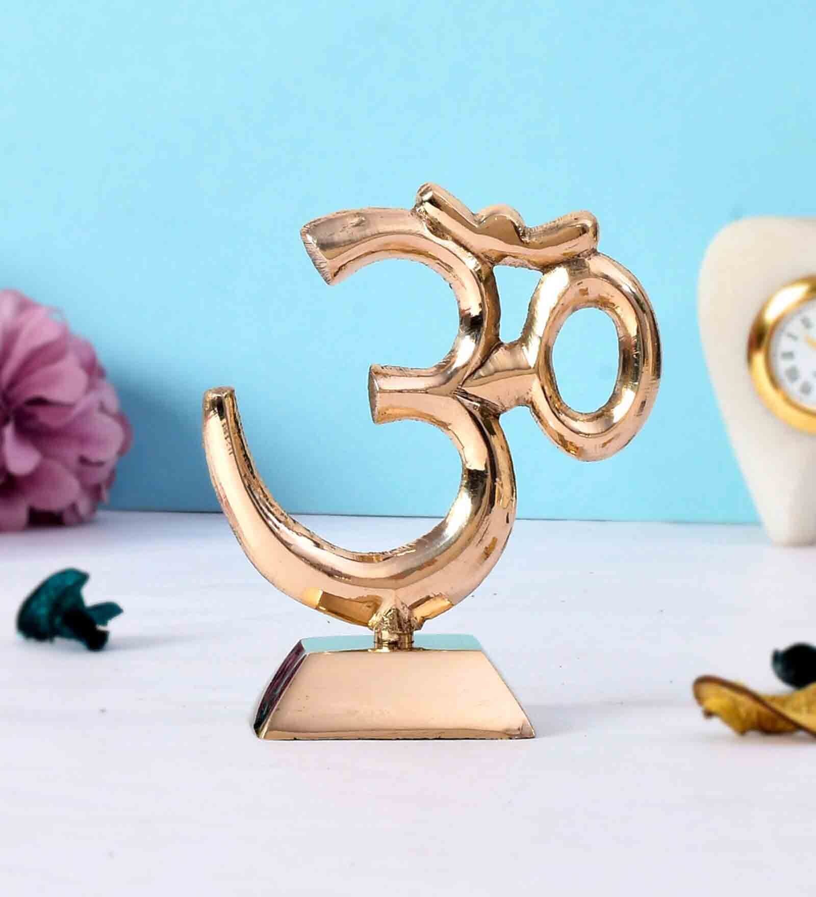 Buy Om Gold Metal Idol at 10% OFF by eCraftIndia | Pepperfry