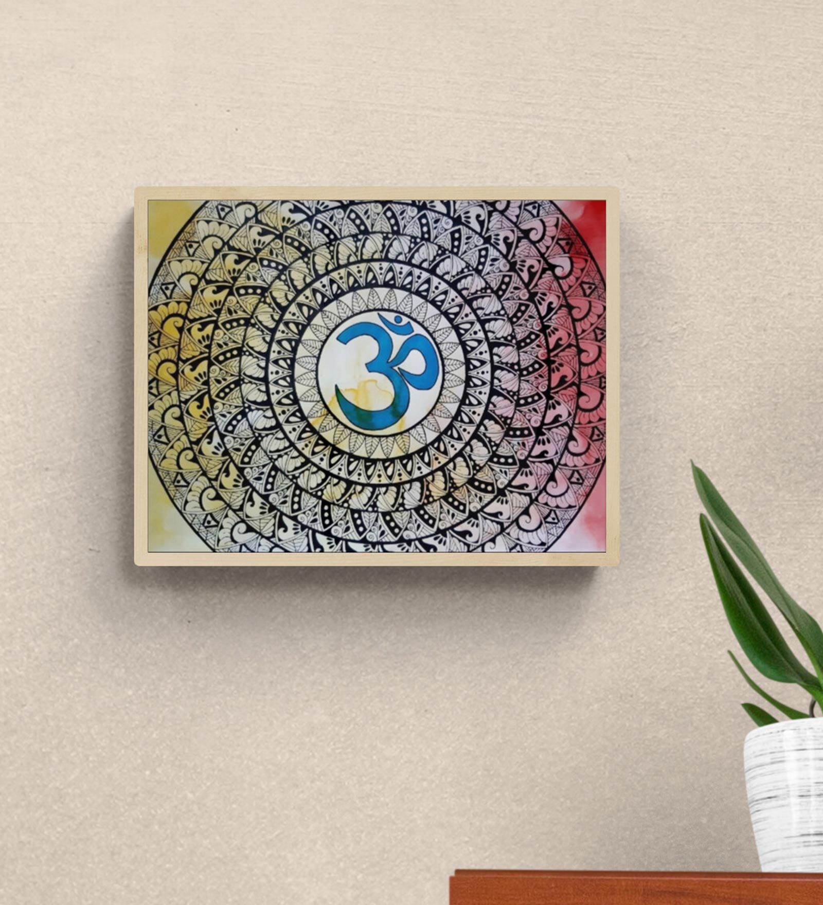 Buy Om Handmade Pencil, Ink & Charcoal On Unframed Canvas Painting at ...