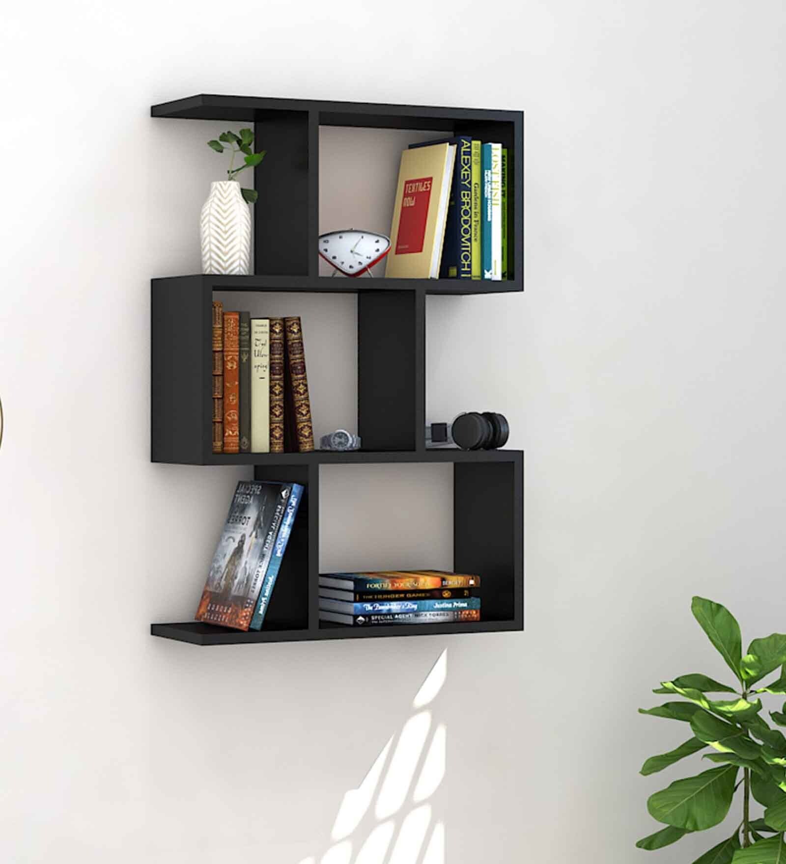Buy Omega Engineered Wood Wall Shelf In Black By Klaxon at 11% OFF by ...