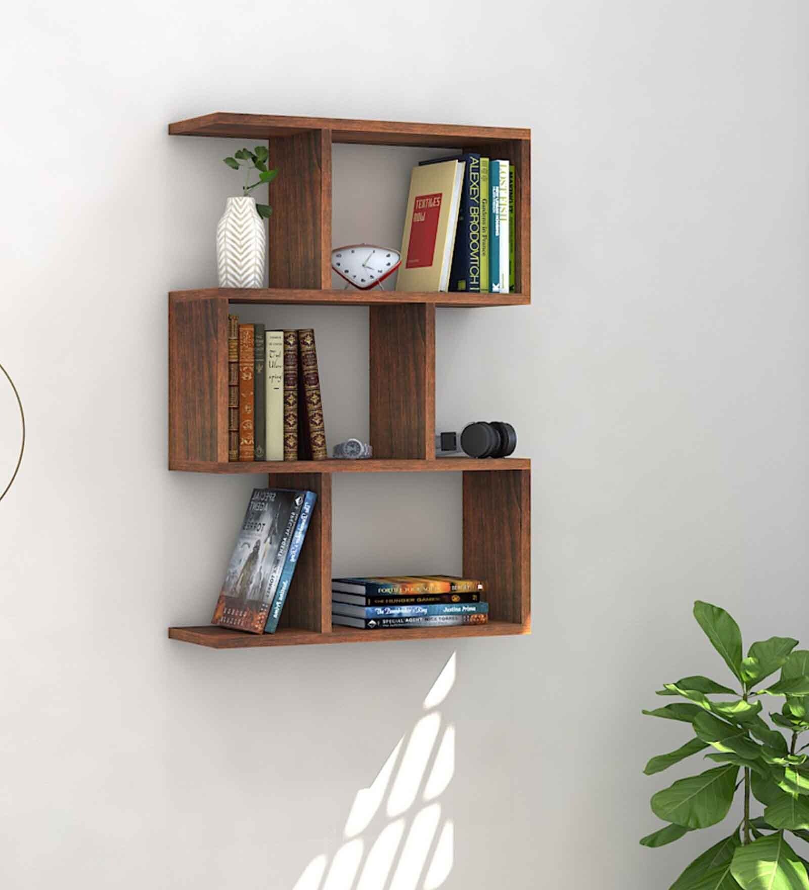 Buy Omega Engineered Wood Wall Shelf In Walnut By Klaxon at 19% OFF by ...