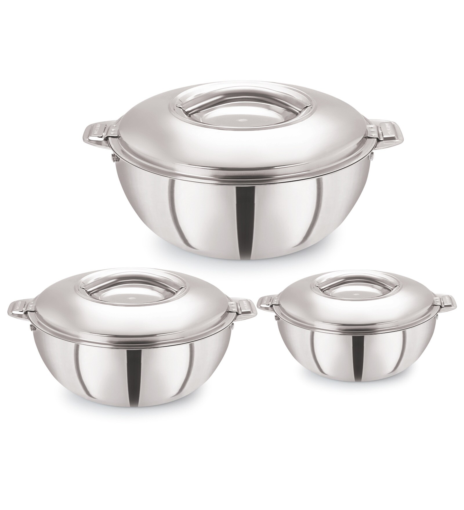 Buy Omex Viva Silver Stainless Steel Casserole - Set of 3 Online ...