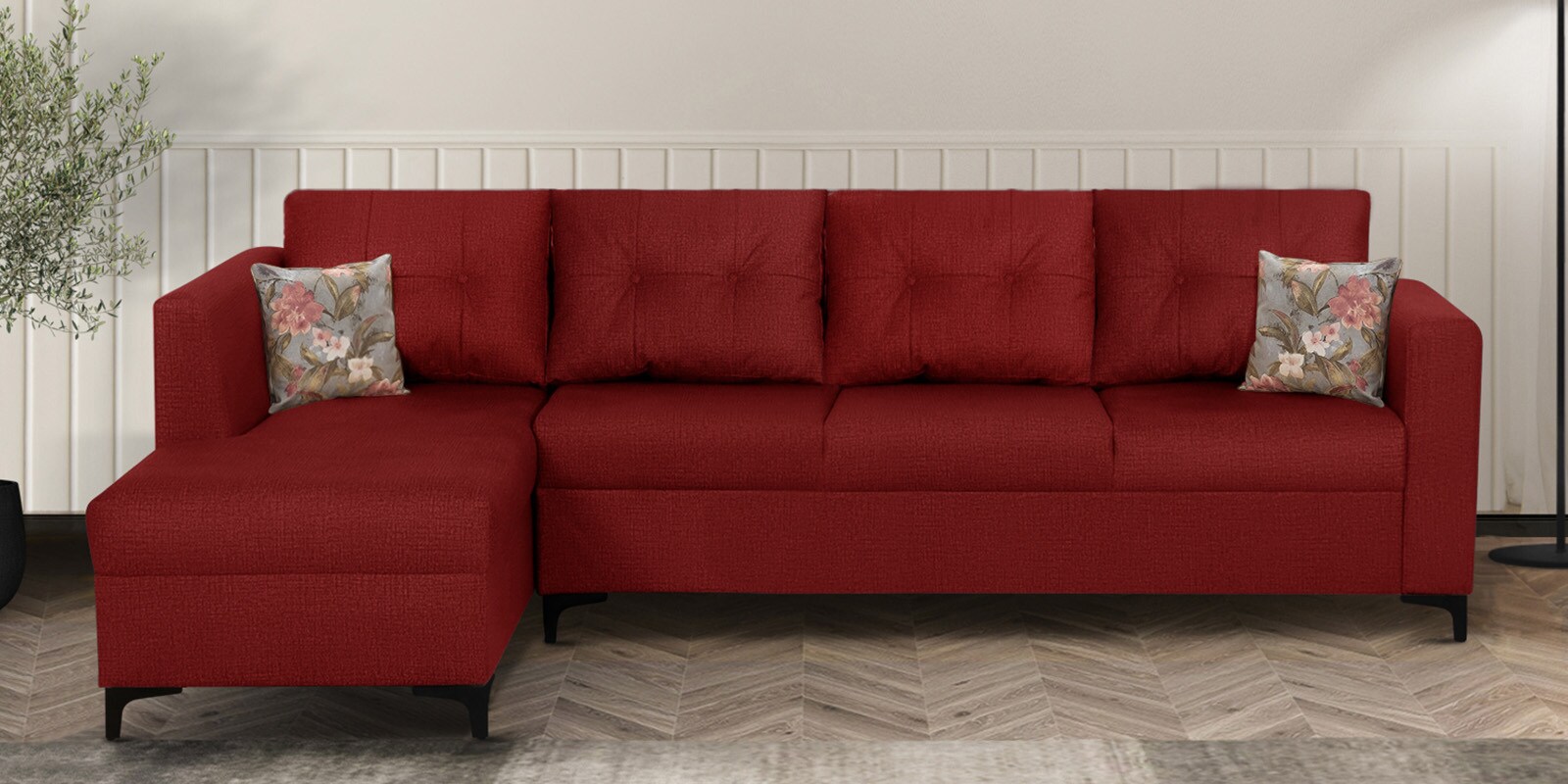 Buy Omega Fabric RHS Section Sofa In Red Colour at 30% OFF by Trevi ...