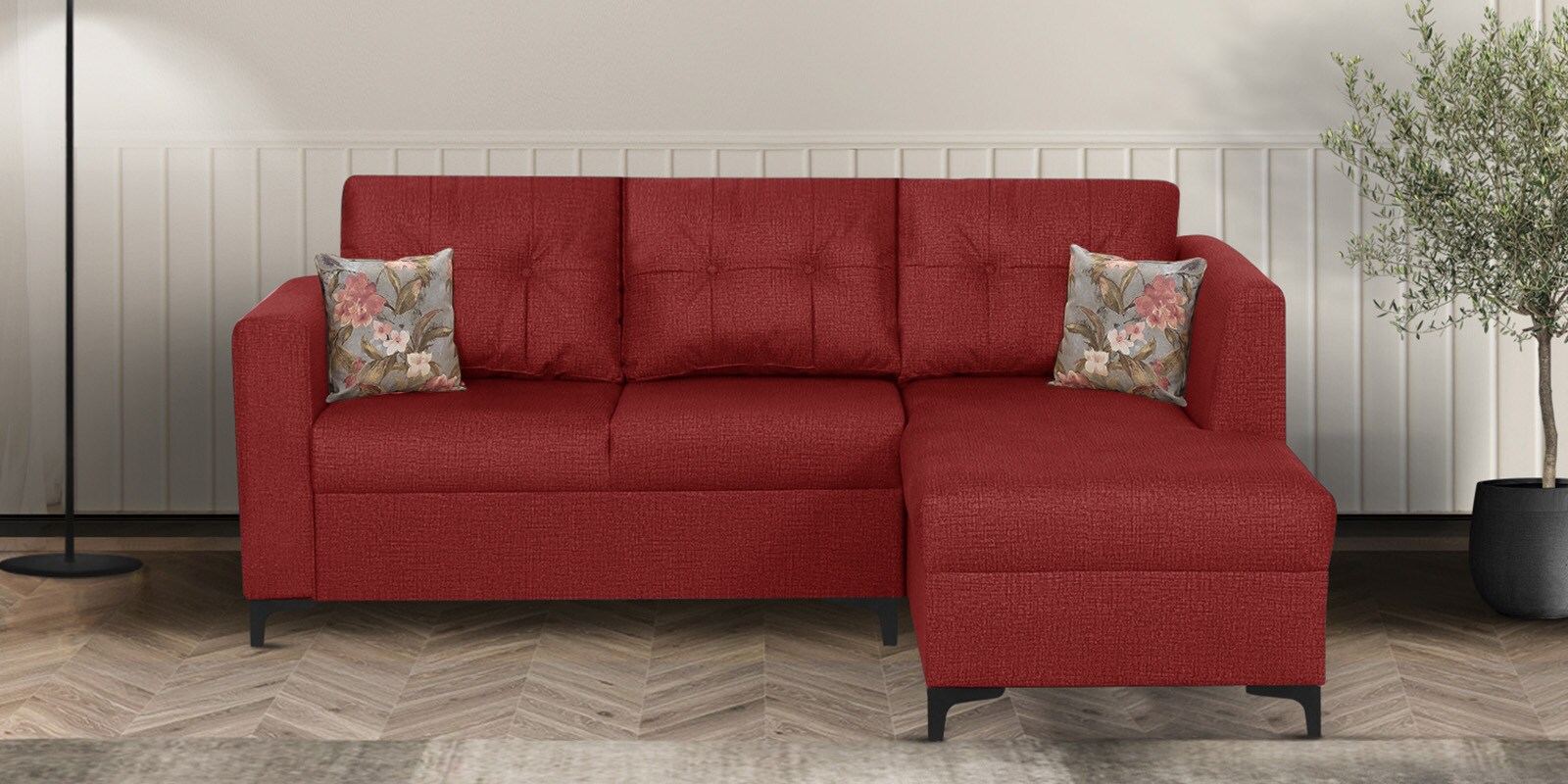 Buy Omega Fabric LHS Section SofaIn Red Colour at 30% OFF by Trevi ...