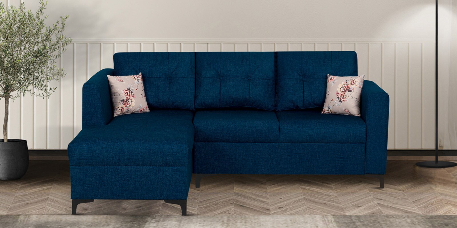 Buy Omega Velvet RHS Section SofaIn Blue Colour at 30% OFF by Trevi ...
