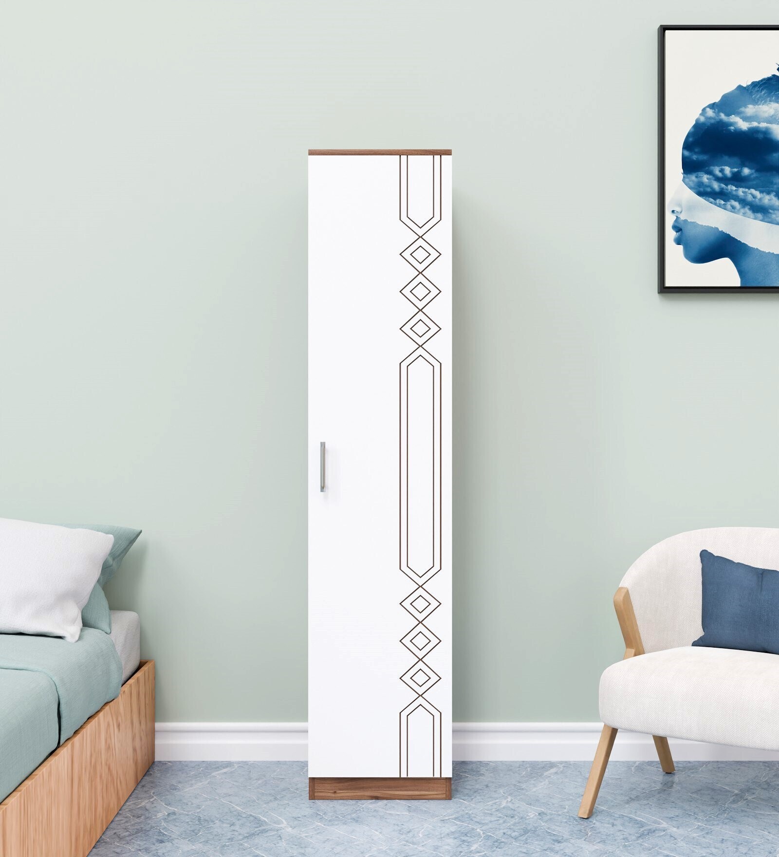Buy Onix 1 Door Wardrobe In Noce Lyon & White Finish at 25% OFF by ...