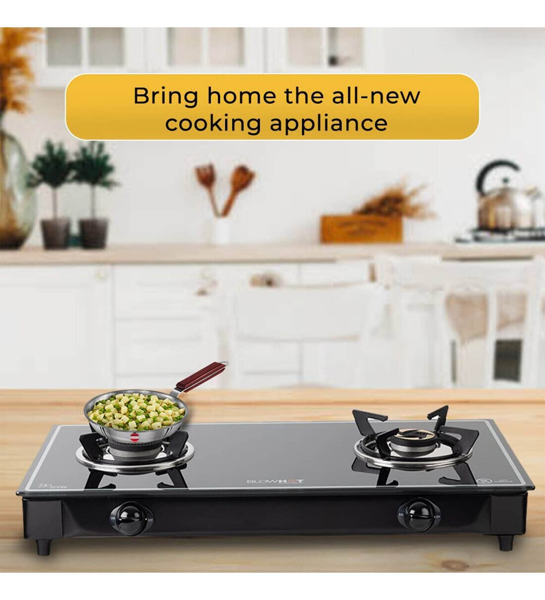 Buy Opal 2 Burner Toughened Glass | Heavy Tornado Brass Burners| Heavy ...