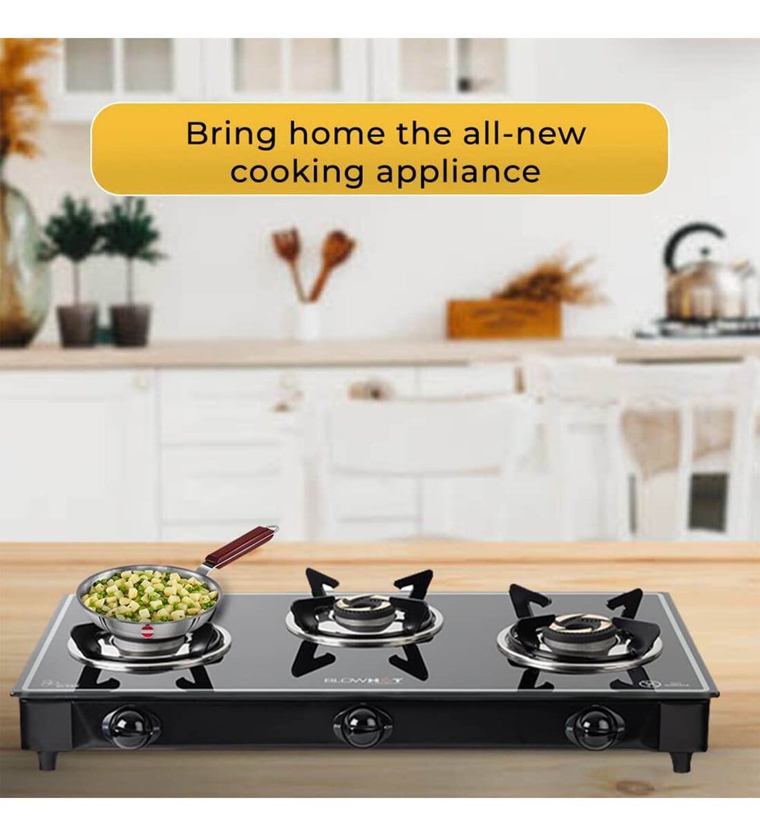 Buy Opal 3 Burner Toughened Glass | Heavy Tornado Brass Burners| Heavy ...