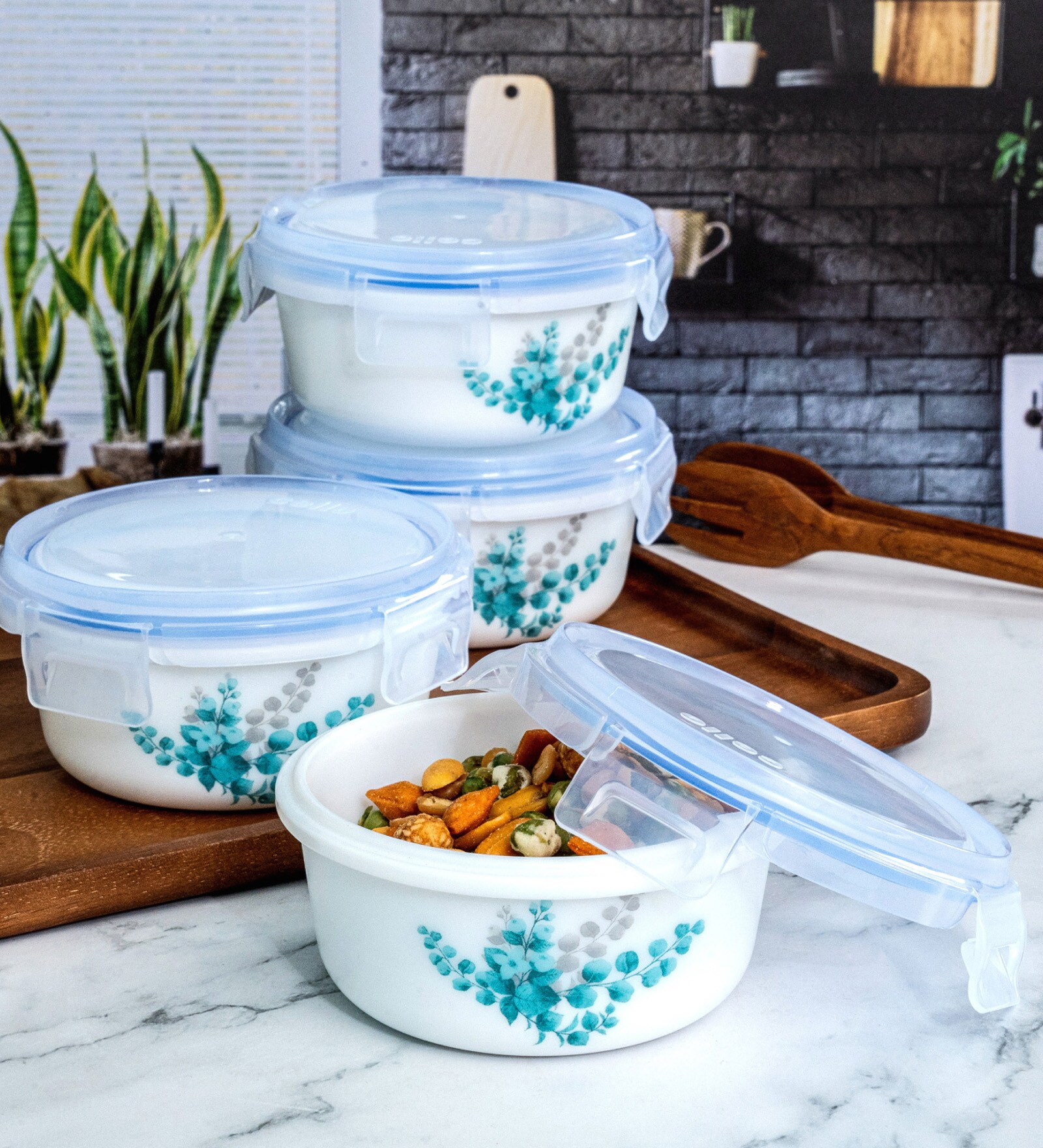 Buy Opal Glass 4pcs Storage Container Set with Lid at 4% OFF by Cello ...
