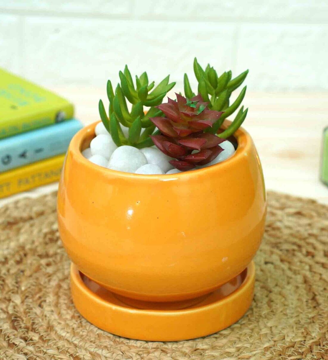 Buy Orange Ceramic Hlantern Planter By Gold Dust at 35% OFF by Gold ...