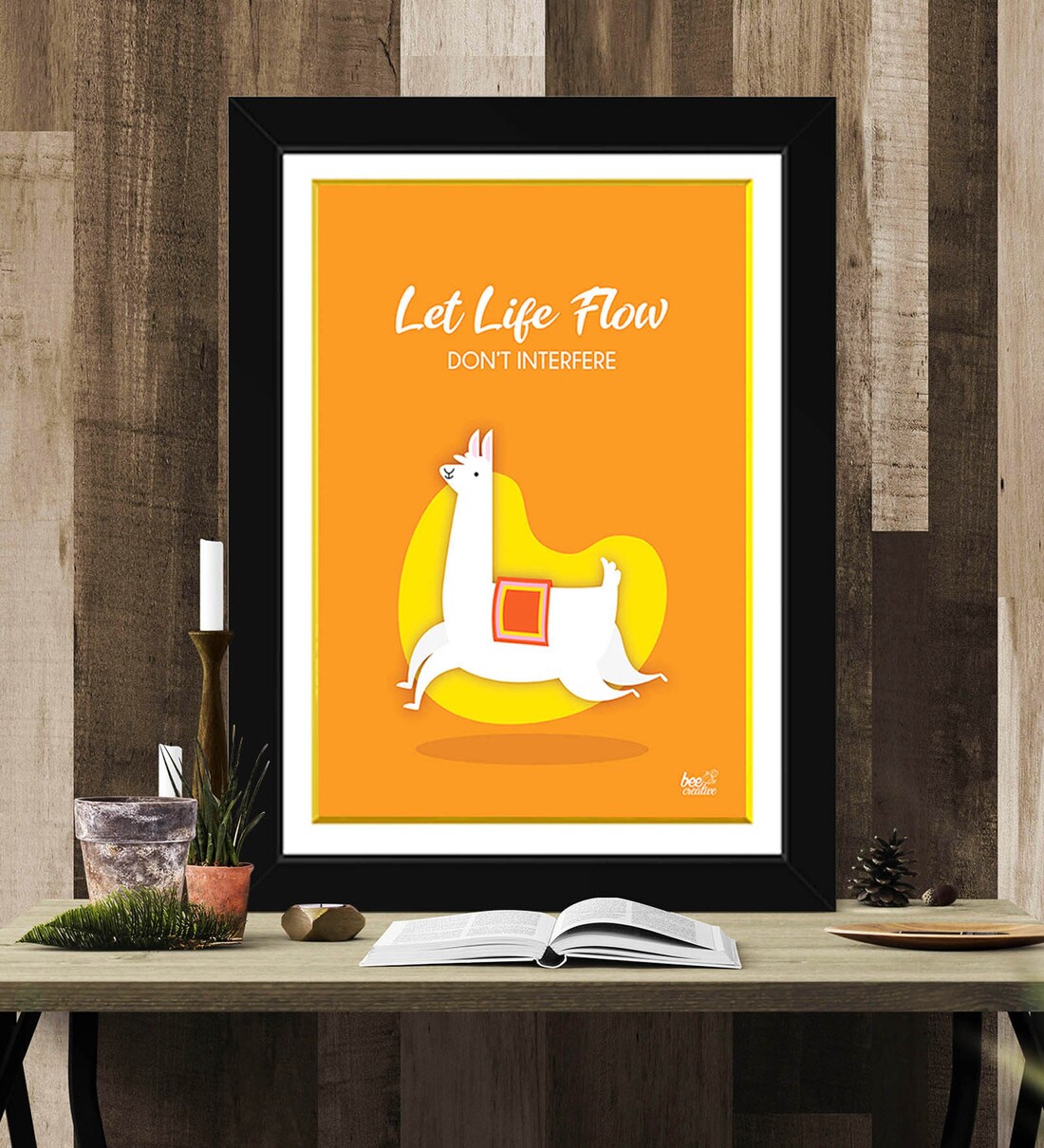 Buy Orange Let Life Flow Poster by Bee Creative Online - Slogan Posters ...