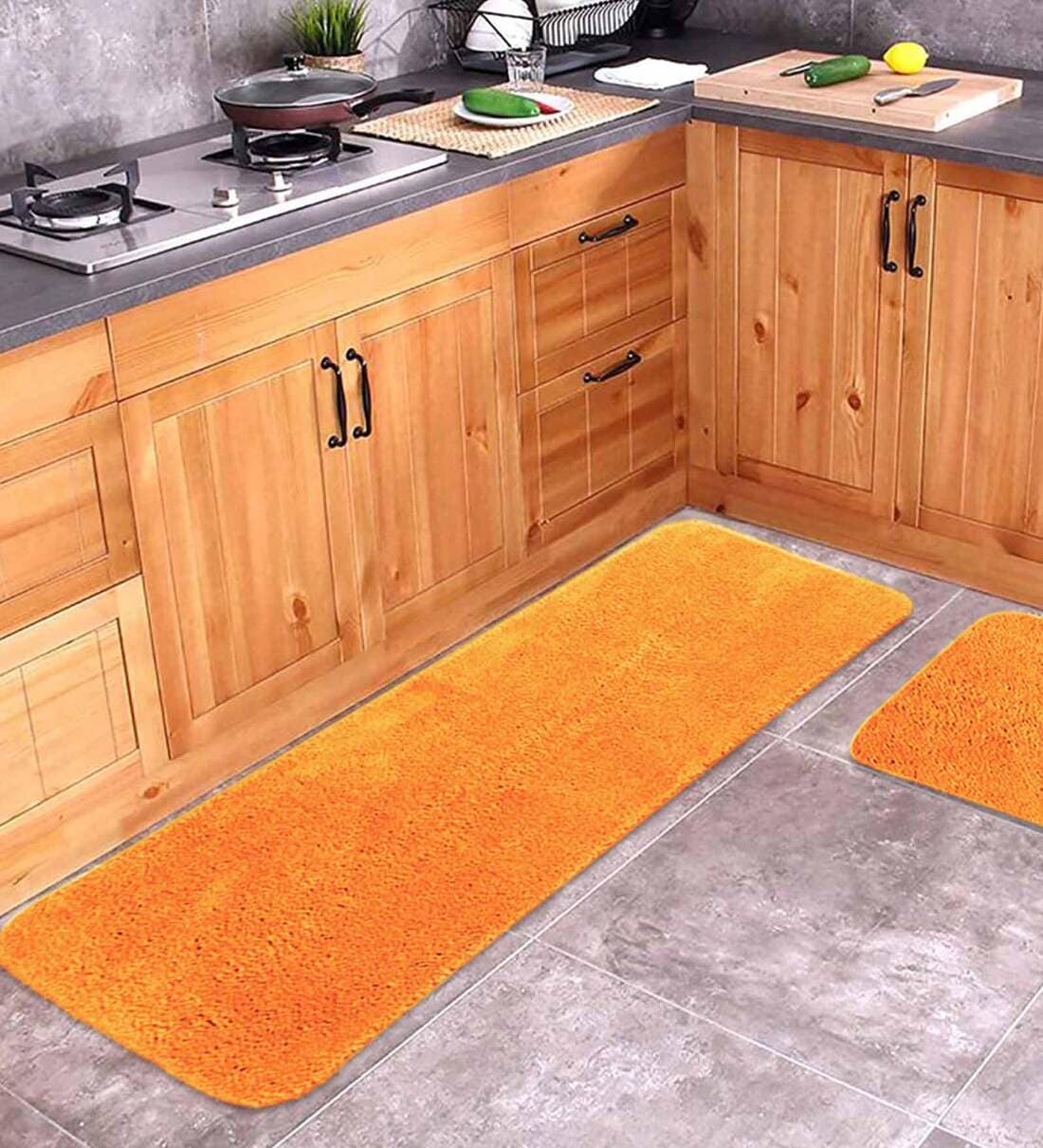 Buy Orange Microfibre 39 x 16 Inches Machine Made Floor Runner by Saral Home at 45% OFF by Saral ...