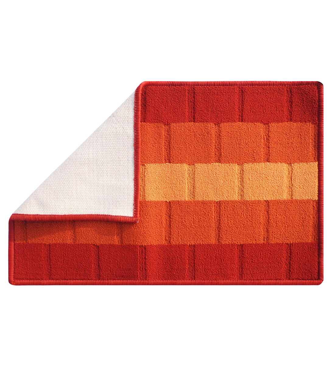 Buy Orange Geometric Polyester 23 x 15 Inches Anti Skid Door Mat by ...