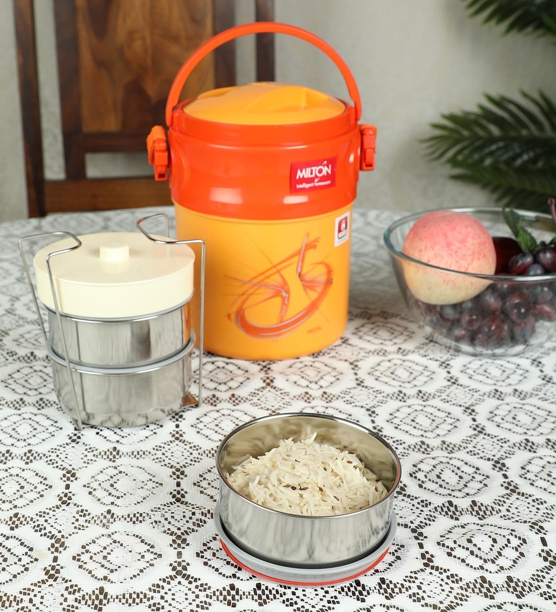 Buy Stainless Steel & Plastic 350 ML Tiffin box - Set Of 3 by Milton at ...