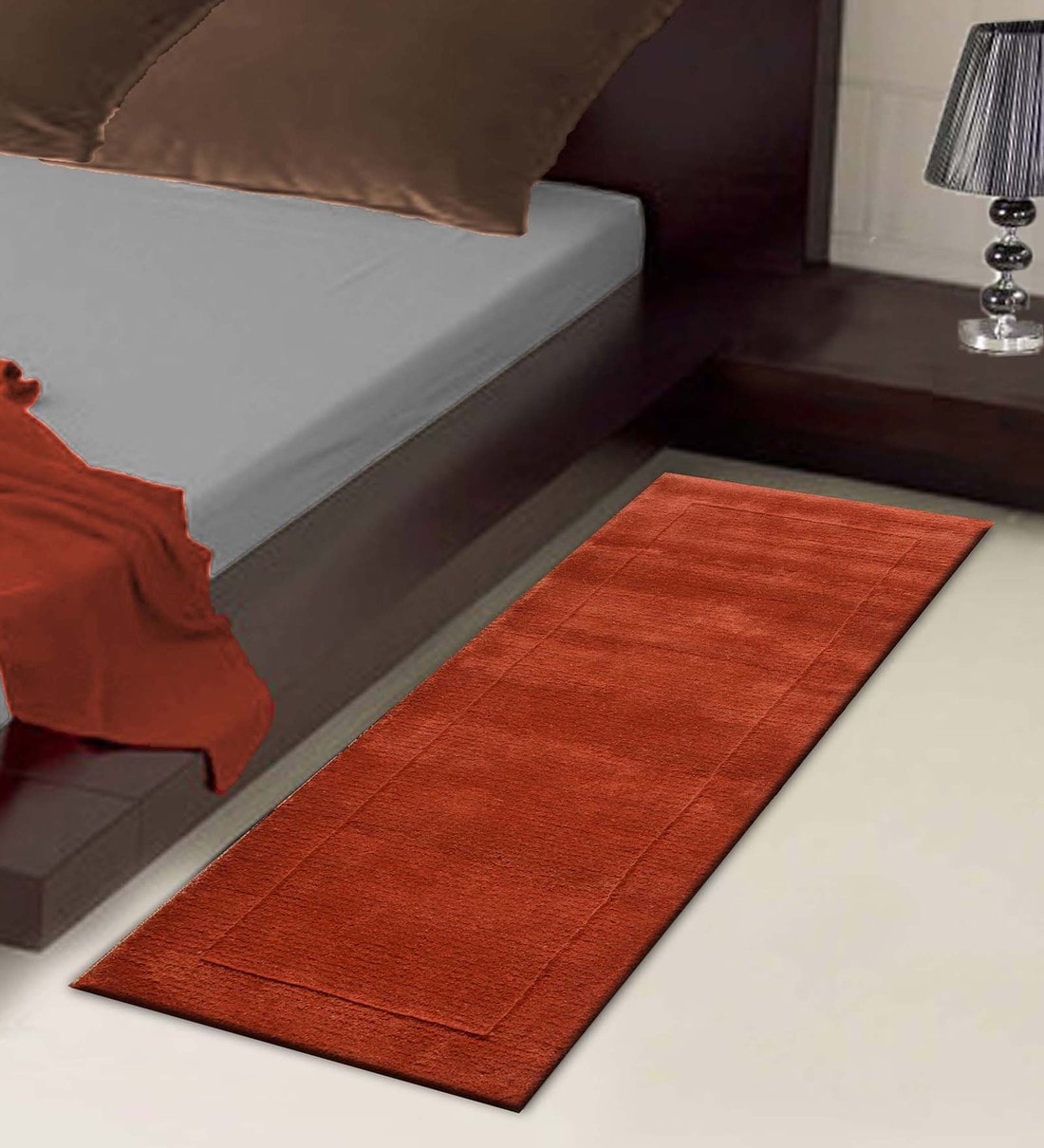 Buy Plain Solid Wool 5 X 2 Feet Hand Tufted Bedside Runner By Presto at ...