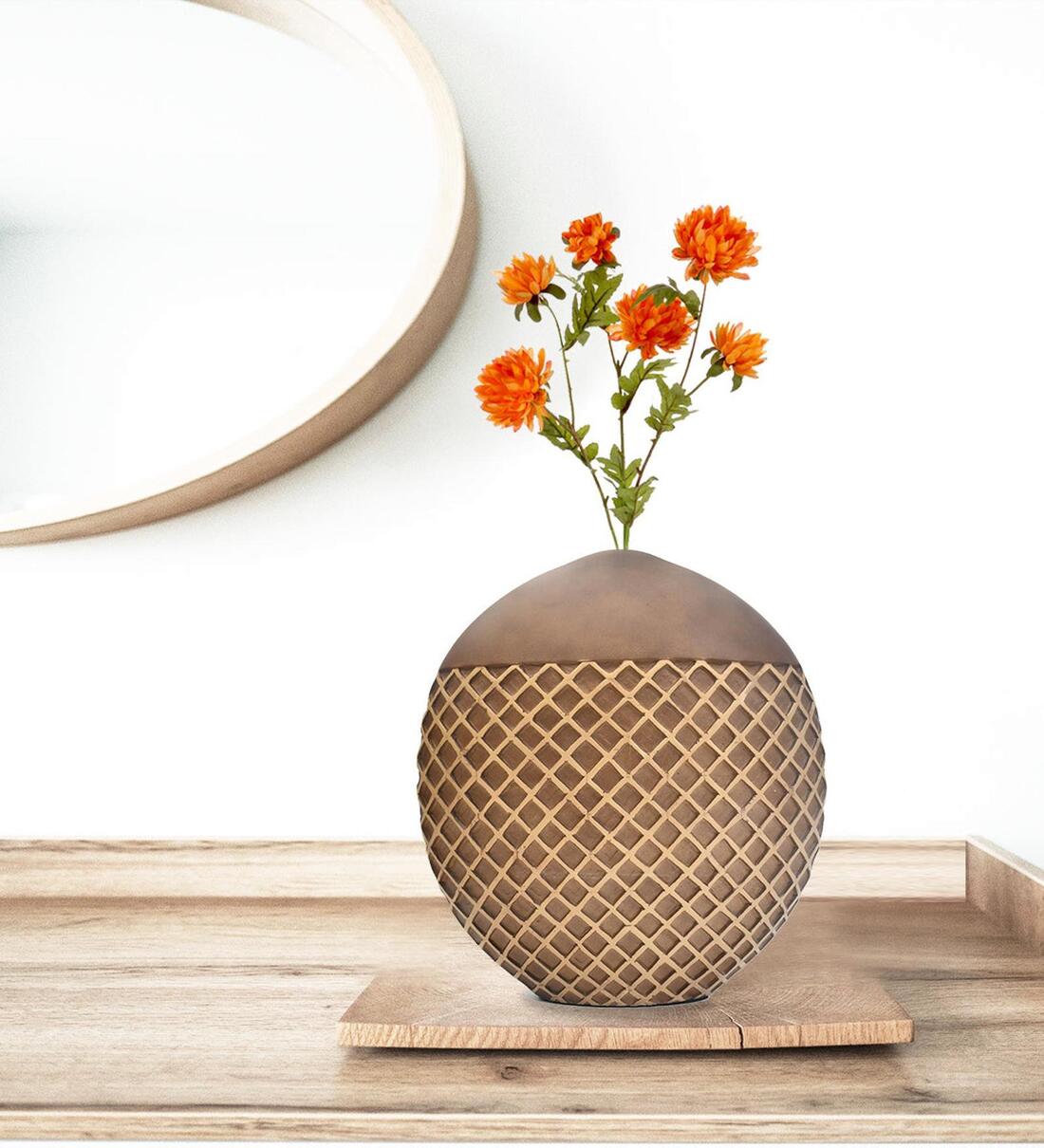 Buy Organic Essence Brown Polyresin Table Vase by @home at 100% OFF by ...