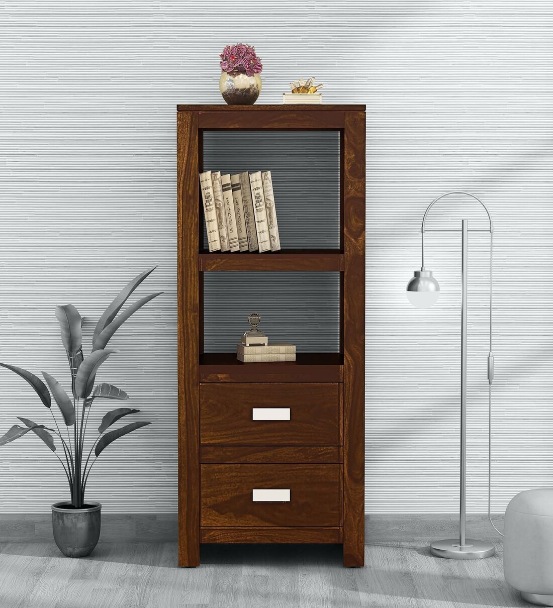 Buy Oriel Sheesham Wood Book Shelf In Provincial Teak Finish at 2% OFF ...