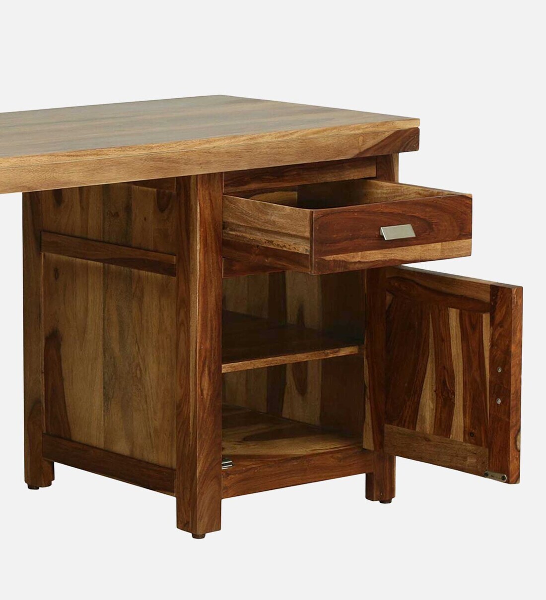 Buy Oriel Sheesham Wood Writing Table In Dark Rustic Teak Finish Online ...