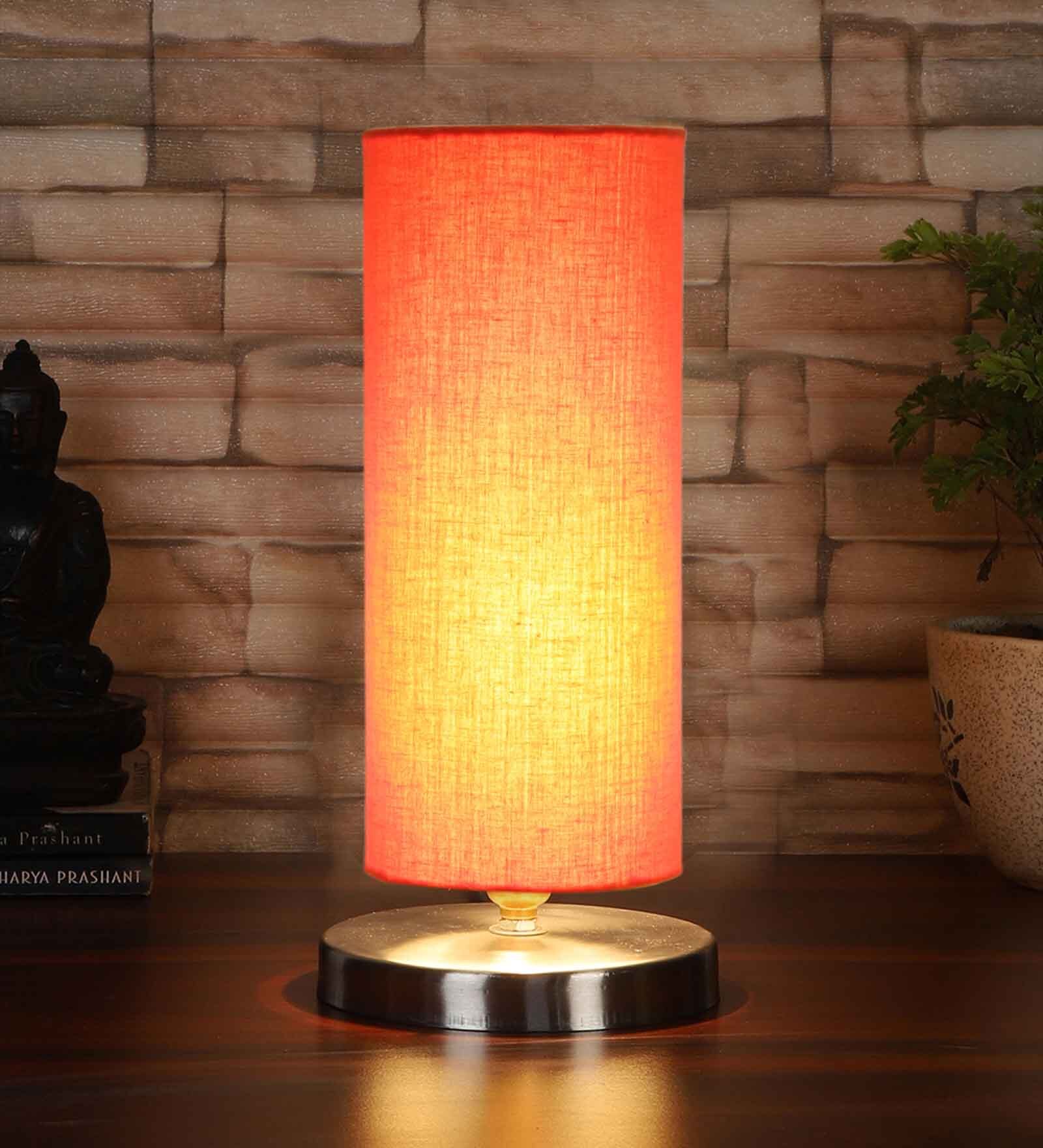 Buy Orange Cotton table lamp with Steel Base -4 at 55% OFF by New Era ...