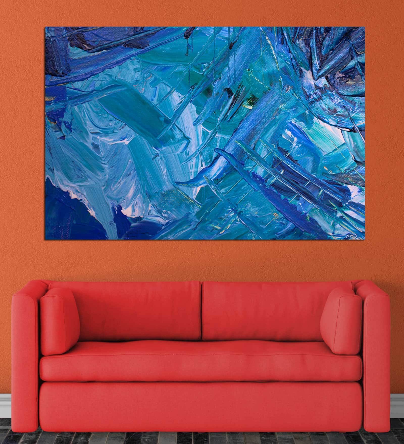 Buy Abstract In Orange Canvas Framed Art Print (33 x 21 Inches) By ...