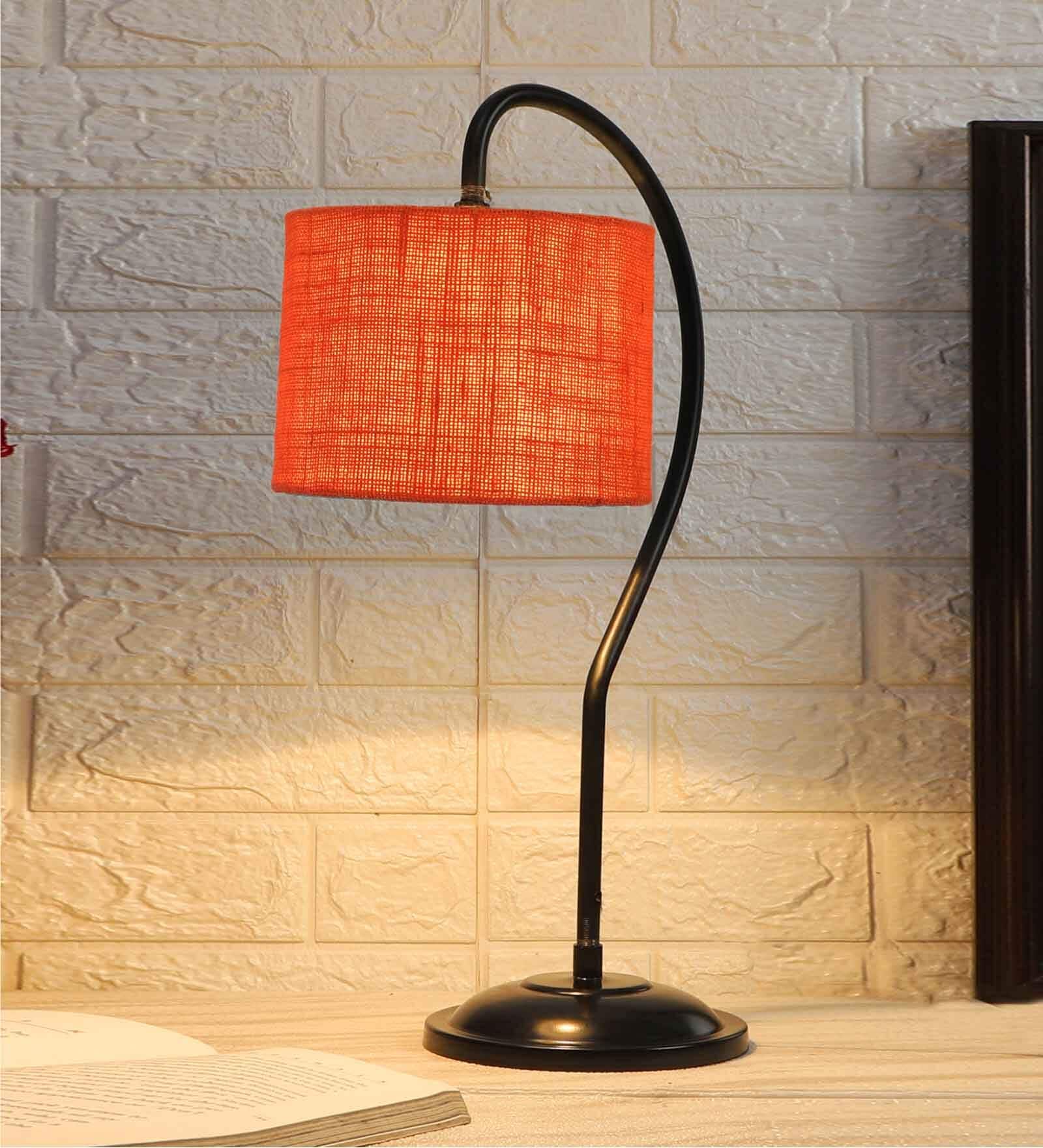 Buy Orange Jute Curvy Table Lamp with Iron Base at 51% OFF by New Era ...