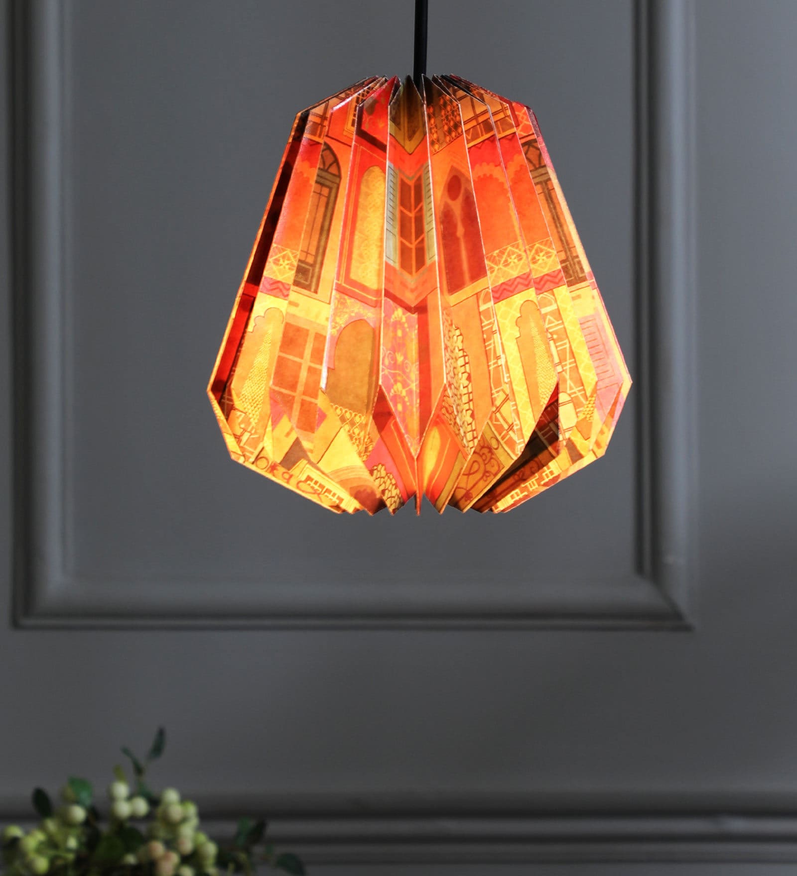 Buy Orange Paper Decorative Hanging Lights by India Circus by Krsnaa ...
