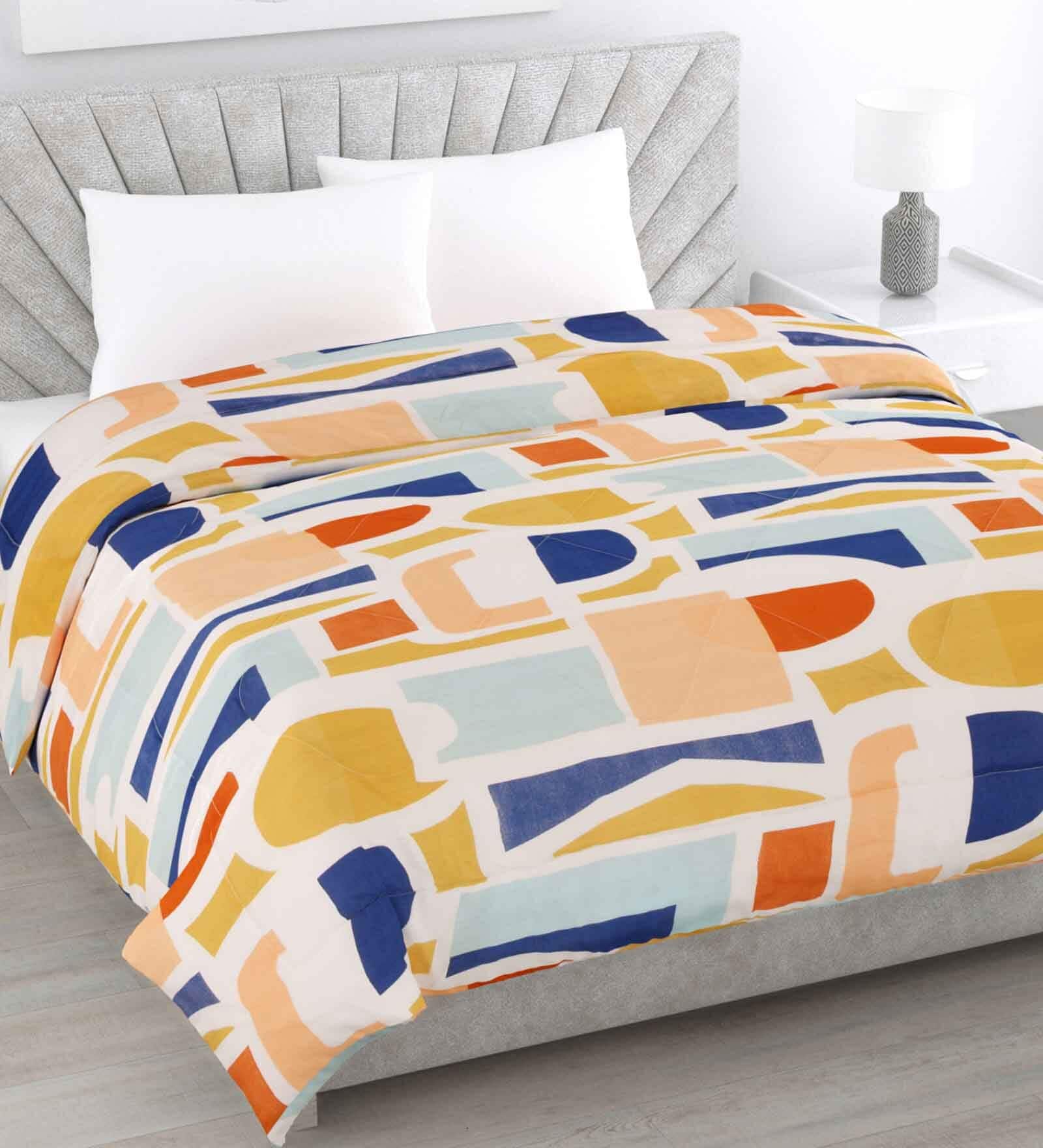 Buy Orange Polyster Astract 150 GSM Double Bed Comforter at 50% OFF by ...