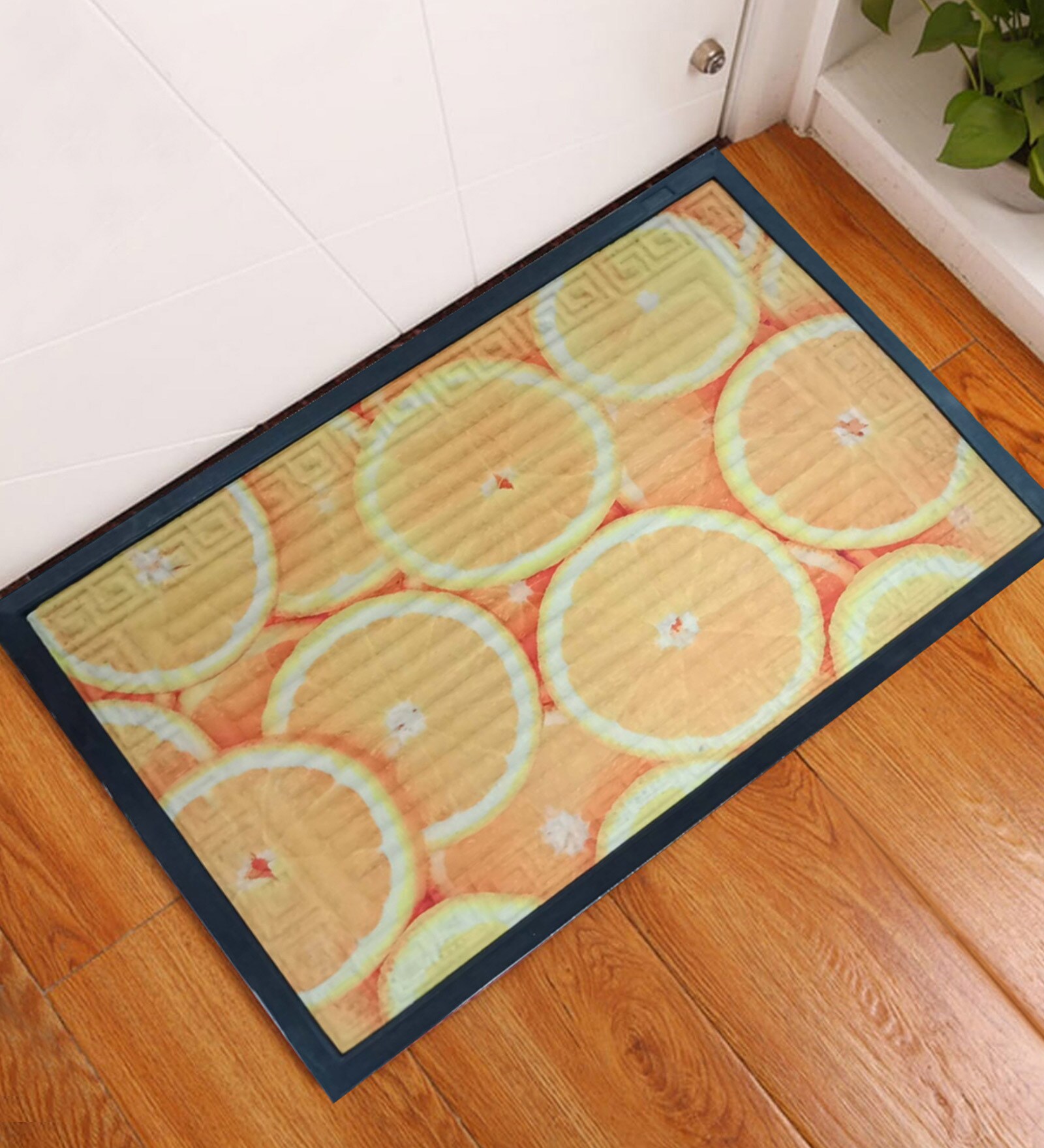 Buy Orange Rubber Abstract Pattern 2 x 1 Feet AntiSkid Door Mat at 56% ...