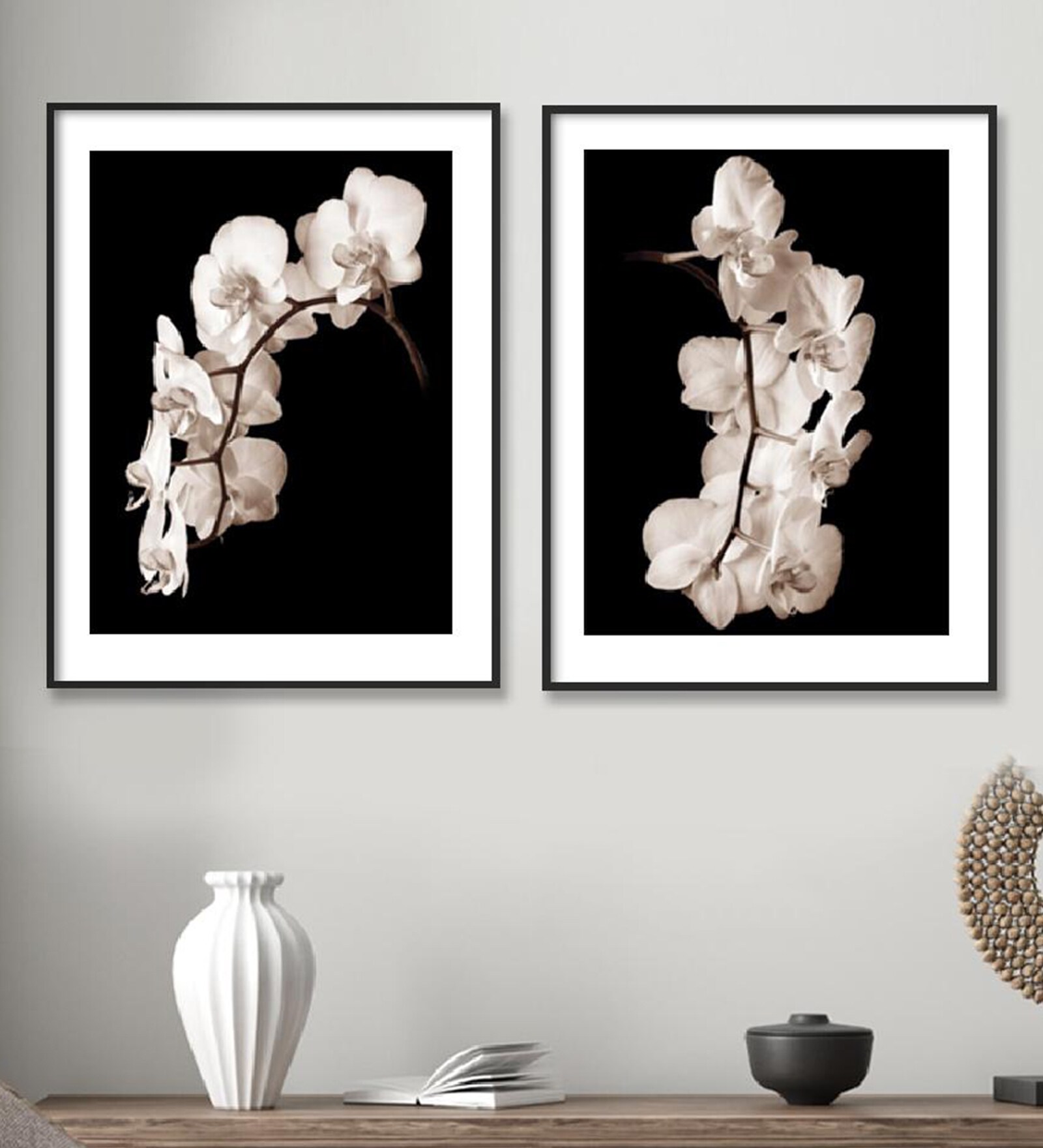 Buy Orchid Dance White Paper Framed Floral Art Print Set of 2 at 20% ...