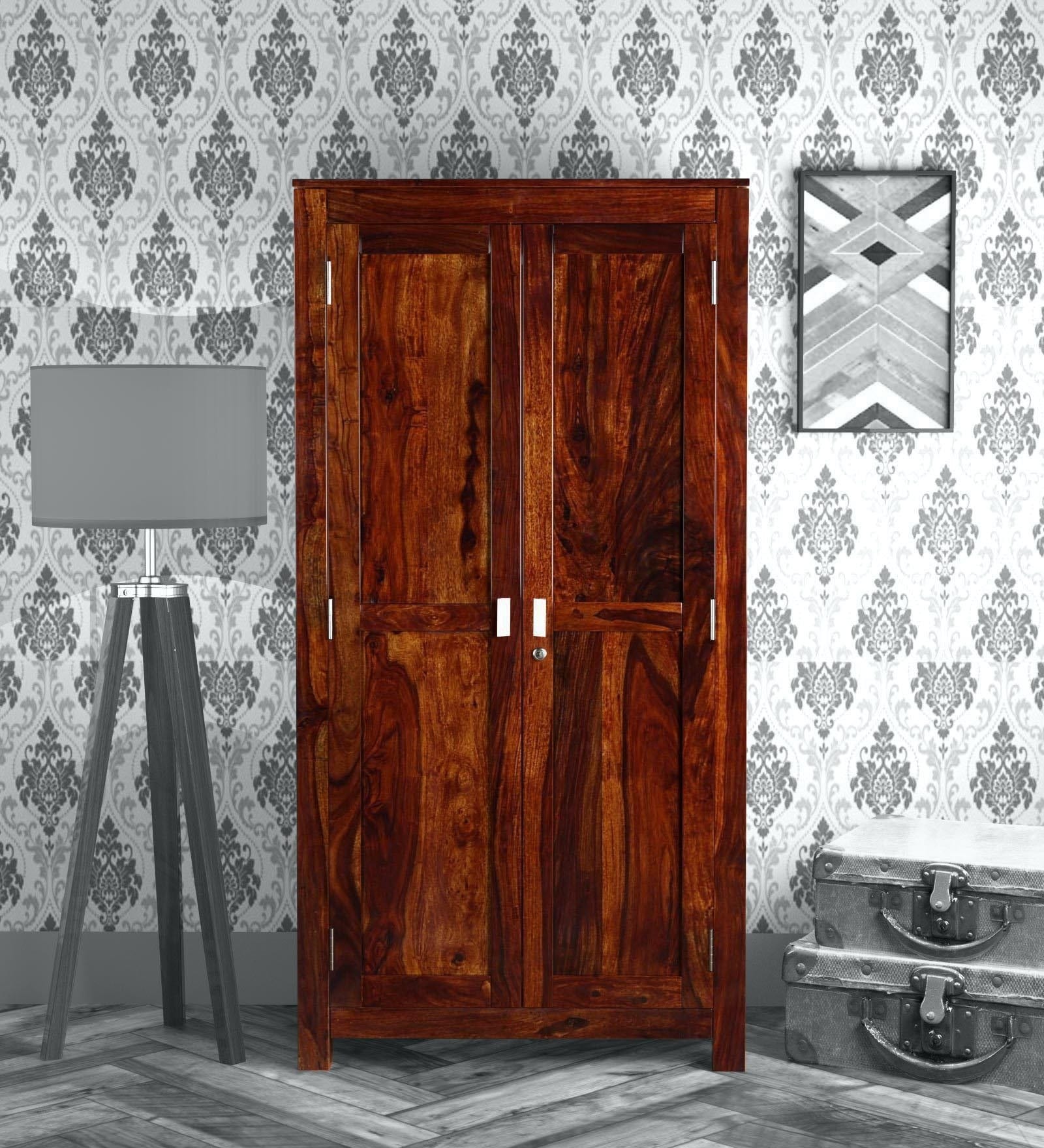 Buy Oriel Sheesham Wood 2 Door Wardrobe in Honey oak Finish at 2% OFF ...