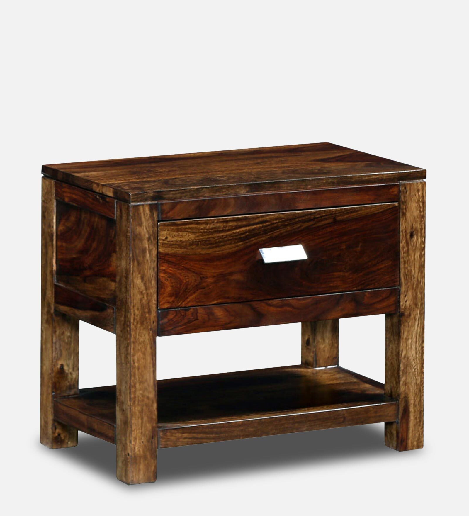 Buy Oriel Sheesham Wood Bedside Table In Provincial Teak Finish With ...