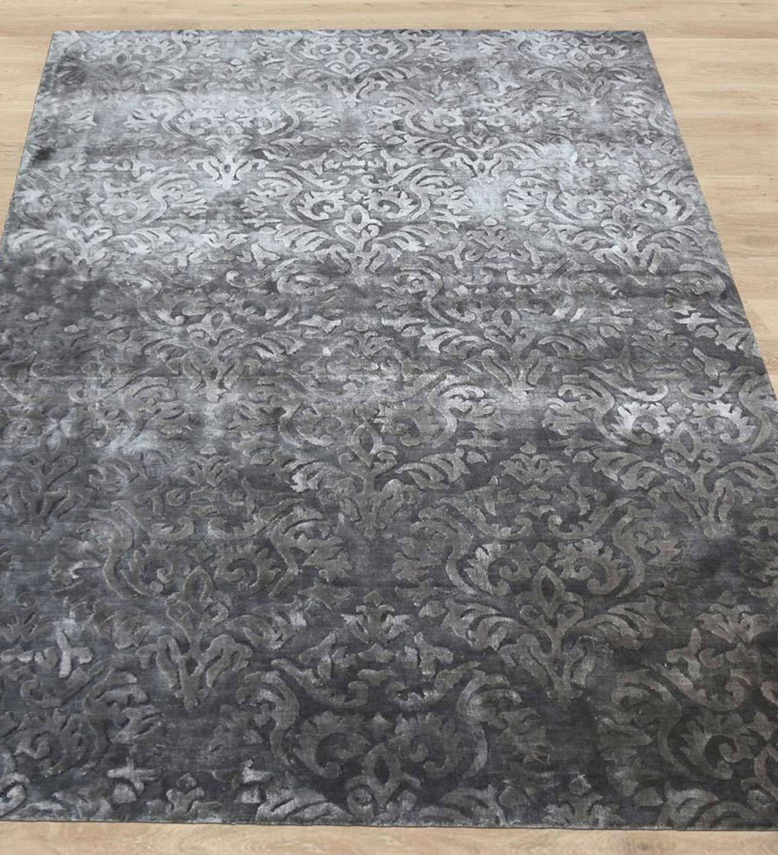 Buy Grey Viscose Damasc 5 x 8 Feet Hand Woven Carpet at 15% OFF by The ...