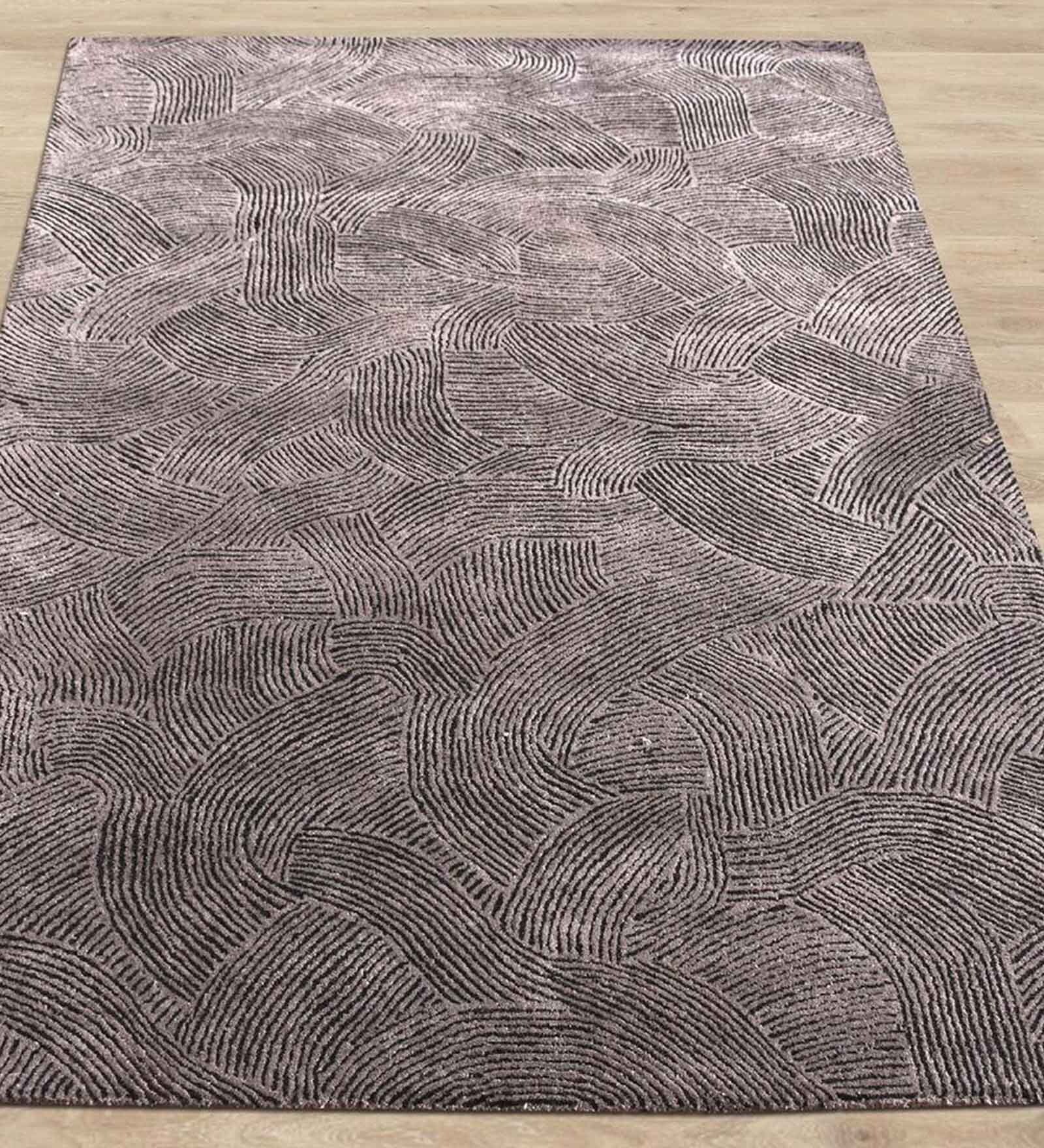 Buy Grey Wool Abstract 5 x 8 Feet Hand Tufted Carpet by The Rug ...