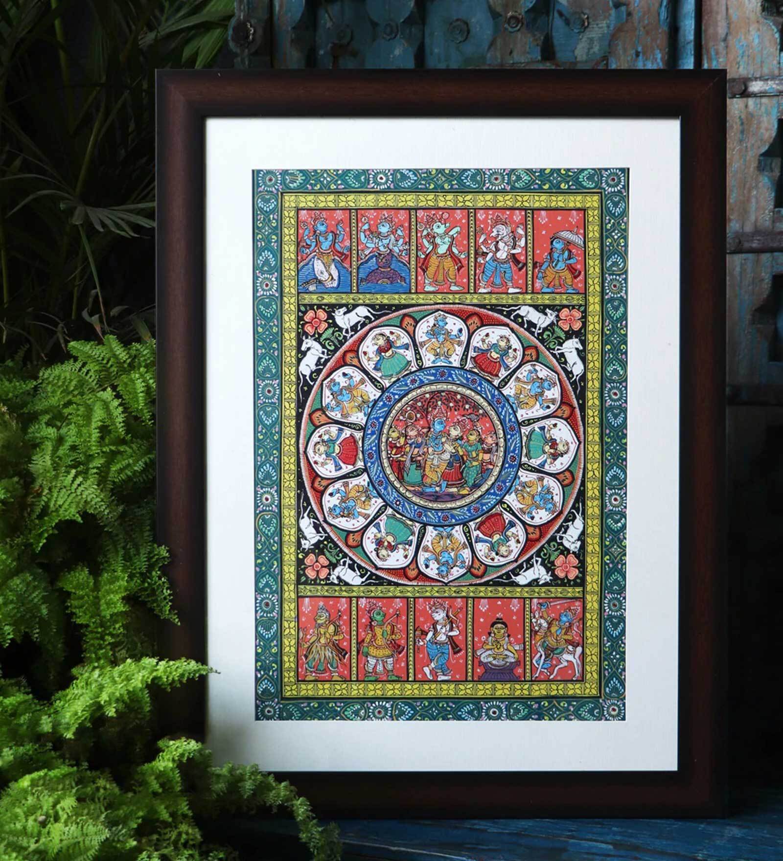 Buy Original Patachitra Painting Krishna Raasleela By Yellow Verandah ...