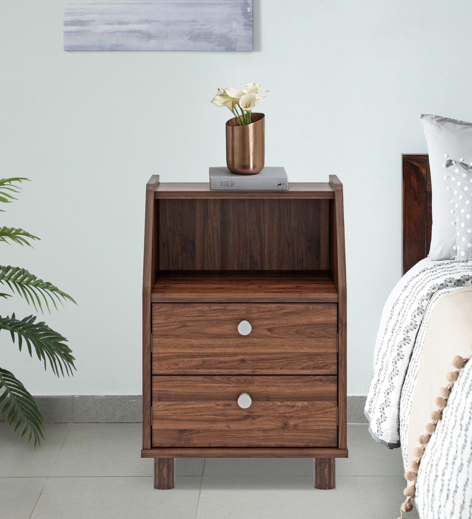 Buy Orion Bedside Table In Columbian Walnut Colour at 29% OFF by ...