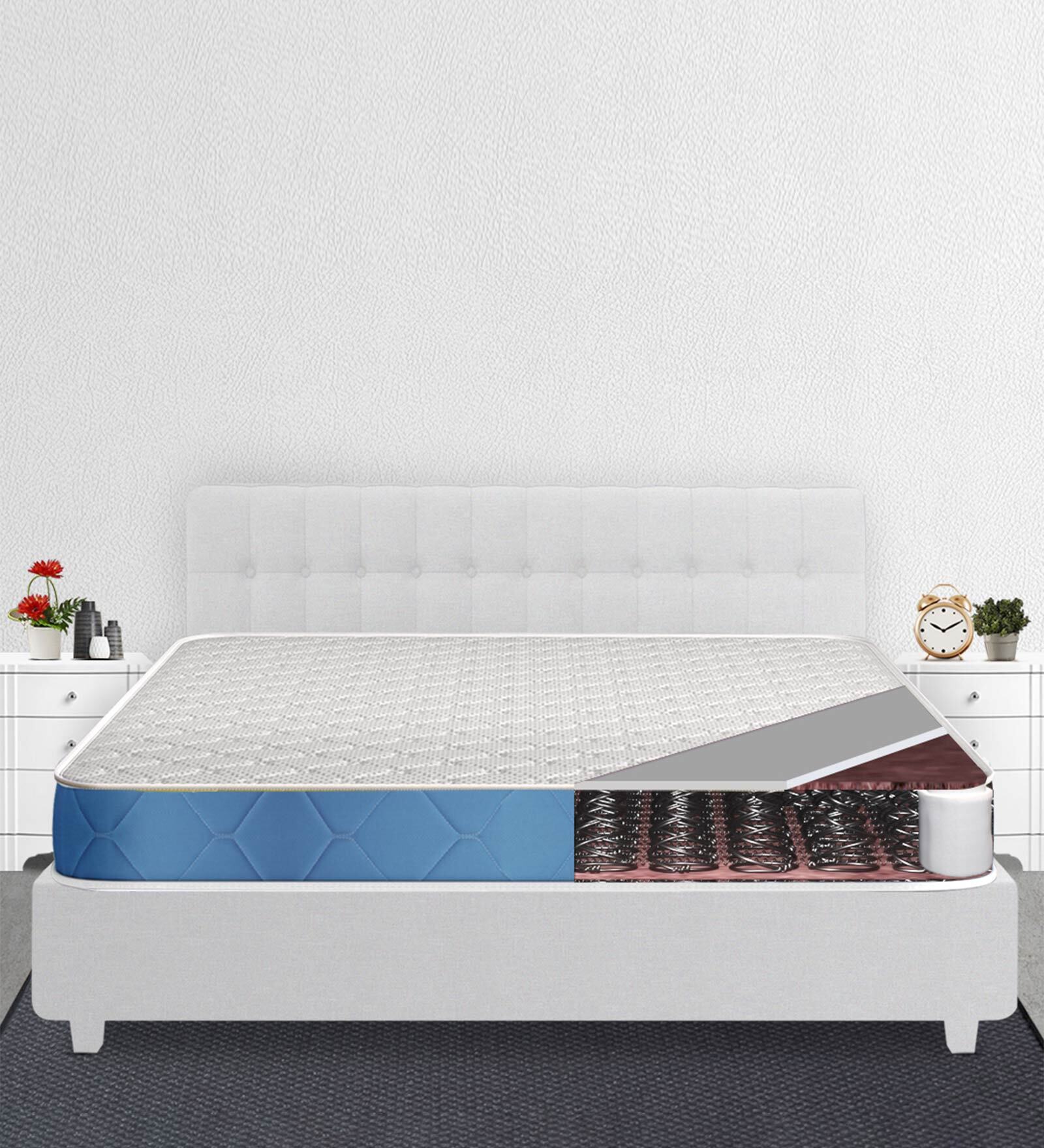 Buy Ortho-Bonnell 8 inch Bonnell Spring King Size Mattress in Blue Colour at 20% OFF by SleepX ...