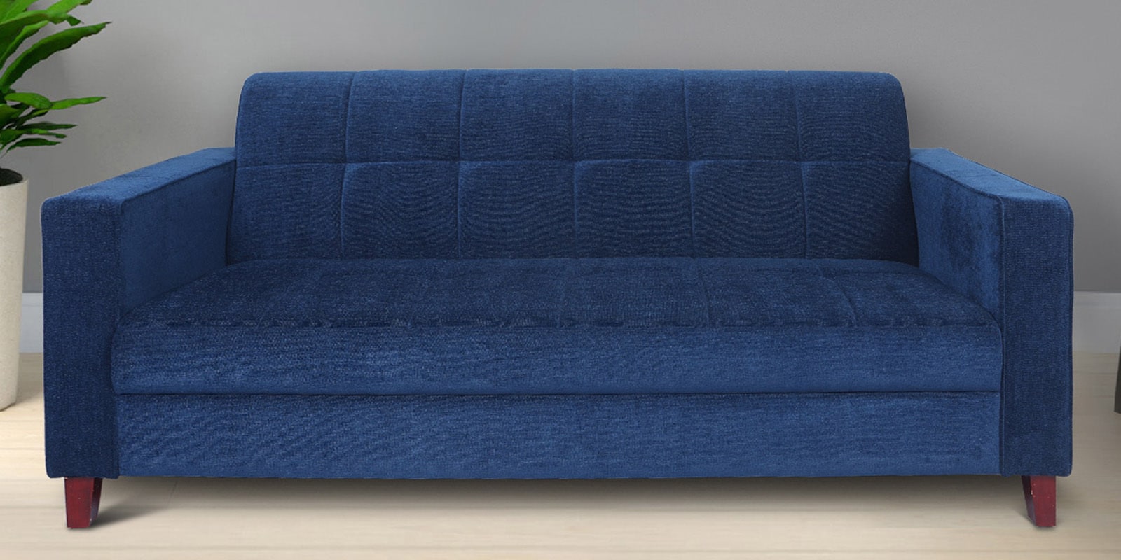 Buy Orlando Fabric 3 Seater Sofa In Blue Colour at 5% OFF by Couchly ...