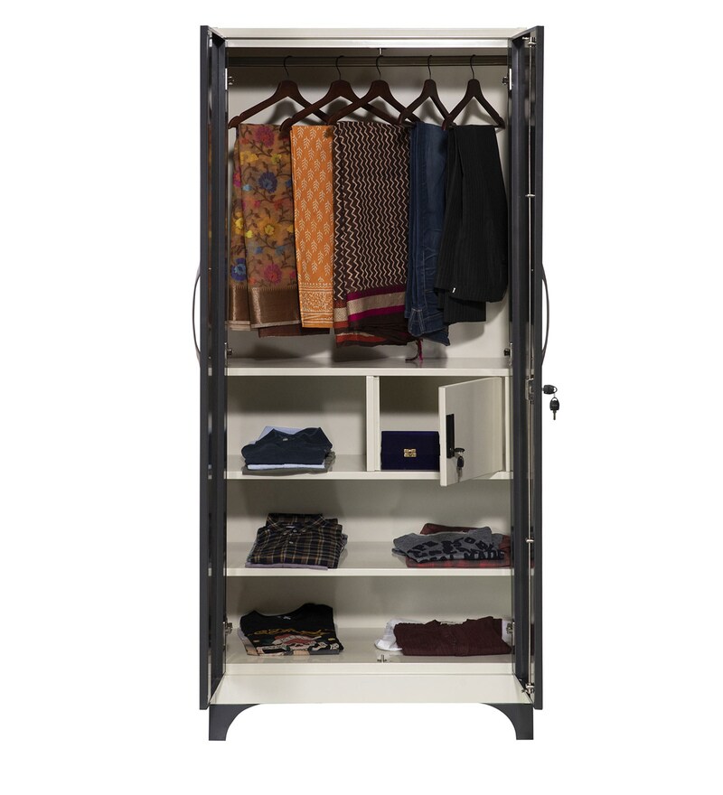 Buy Origine 2 Door Metal Wardrobe in Grey Colour by Eros Online ...