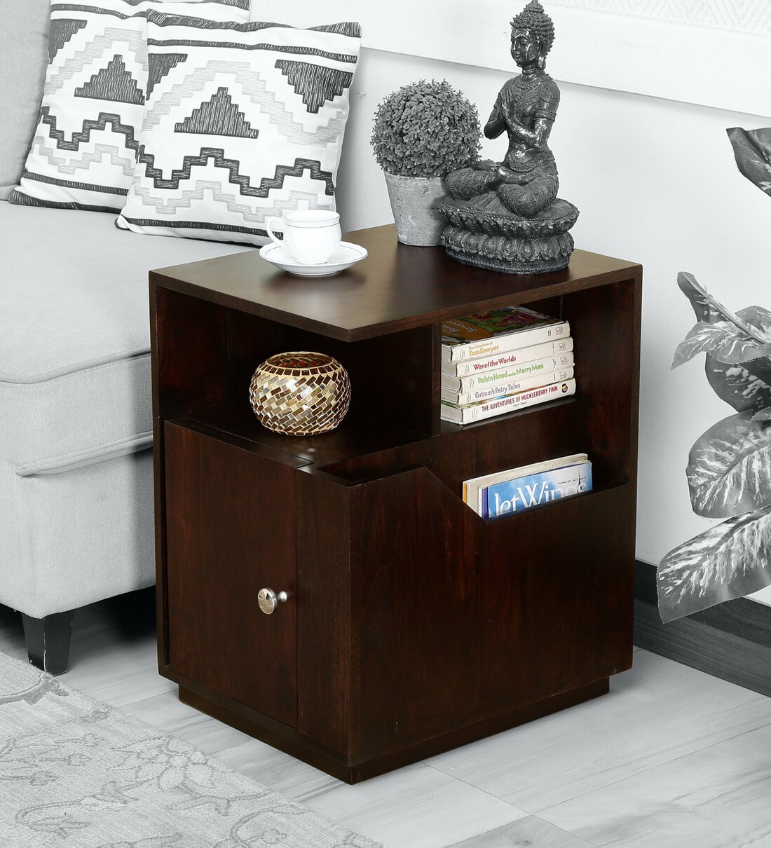 Buy Blake Solid Wood Bedside Table In Walnut Finish at 3% OFF by ...