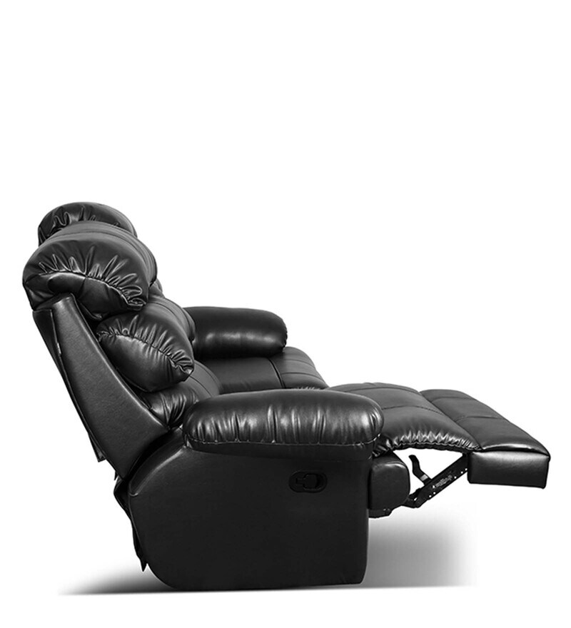 Buy Otium Leatherette Manual 2 Seater Recliner in Black Colour by ...