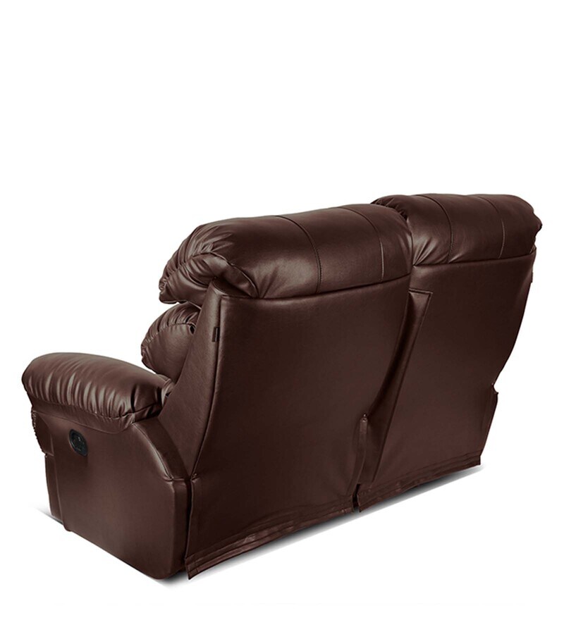 Buy Otium Leatherette Manual 2 Seater Recliner in Brown Colour by ...