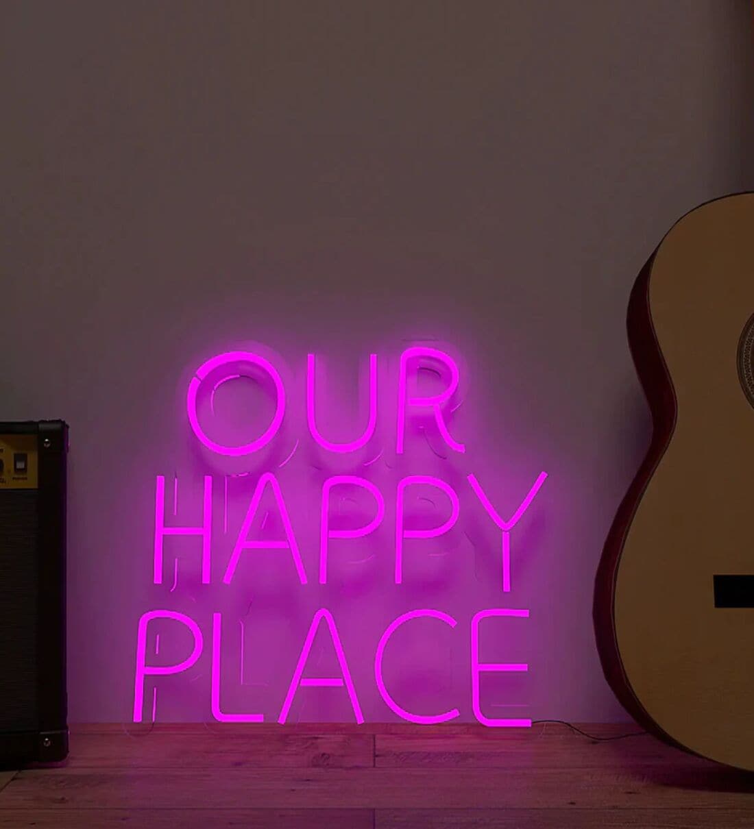 Buy Our Happy Place Text Neon LED Light- Pink at 51% OFF by Clawcrafts ...