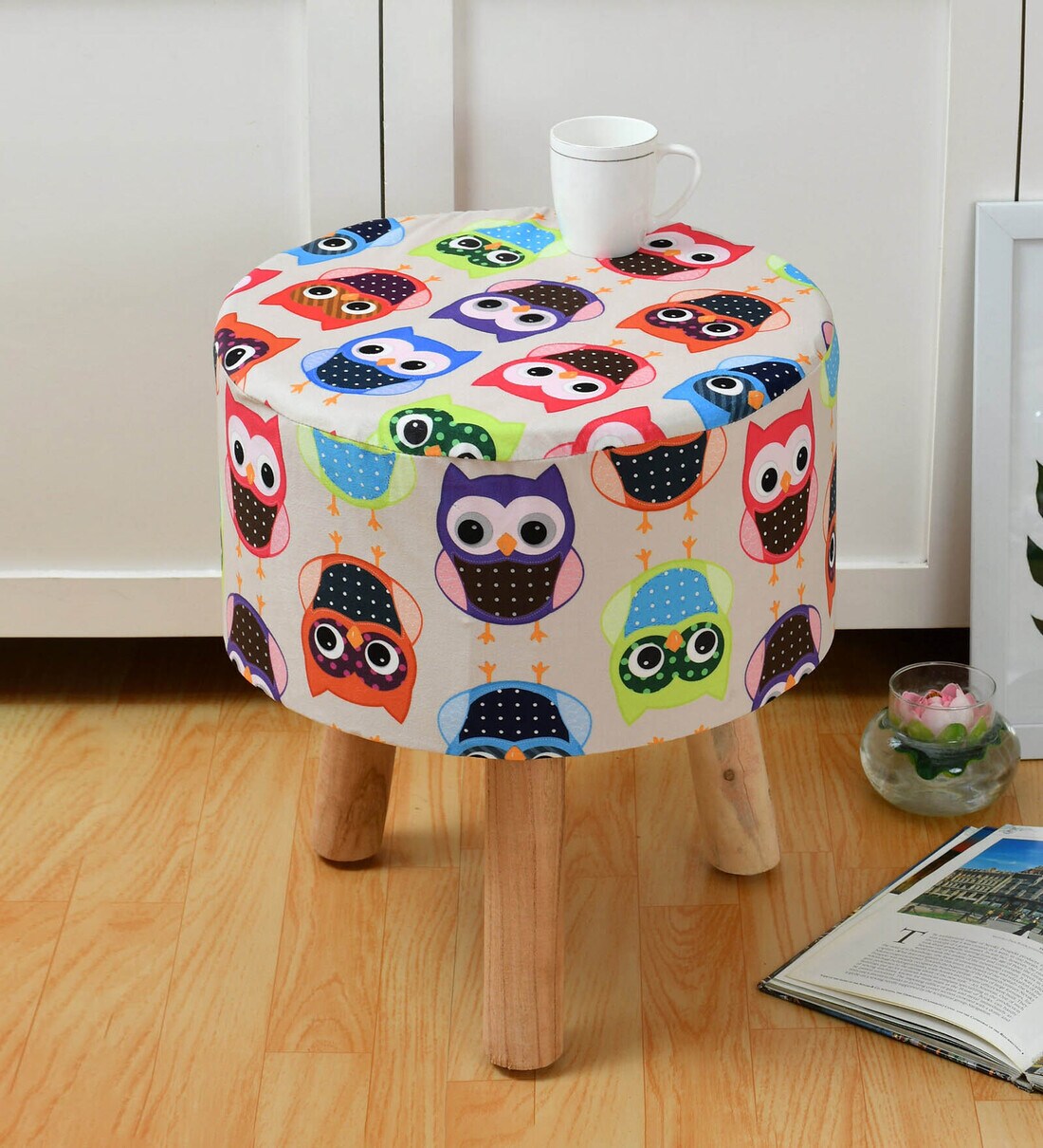 Buy Owl Fabric Seating Stool in Multi Colour at 29% OFF by Riance ...